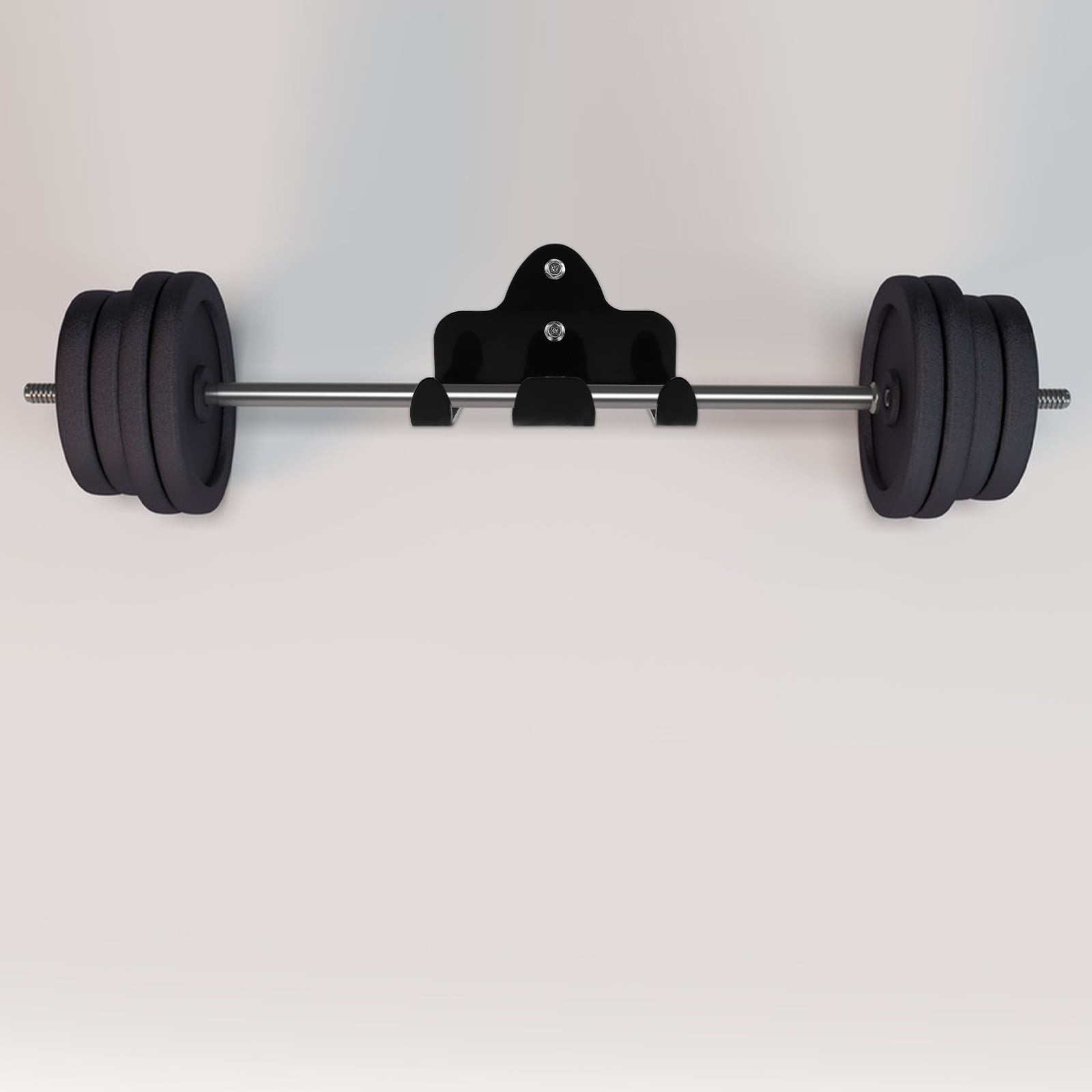 SASABAXI Wall Mounted Barbell Storage Rack 1Set Iron Black Rectangular ...