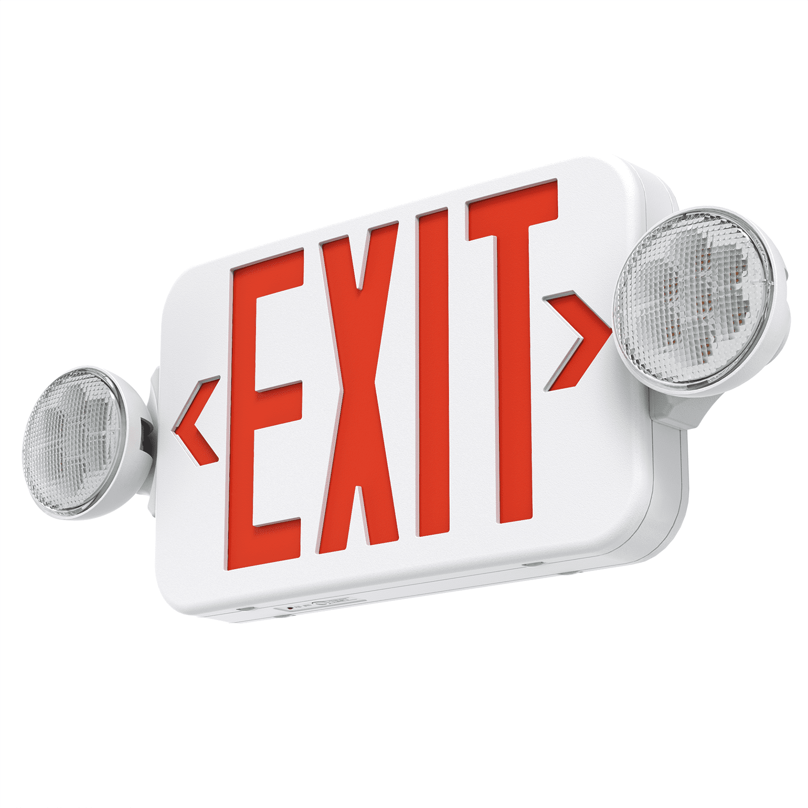 SASELUX Red LED Exit Sign, Emergency Light Combo, Adjustable Two Head ...