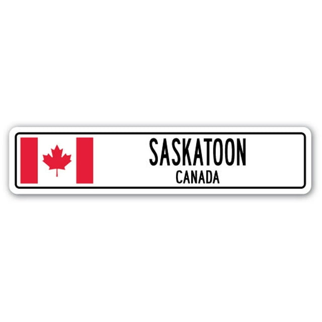 SASKATOON CANADA Street Sign Canadian flag city country road wall gift ...