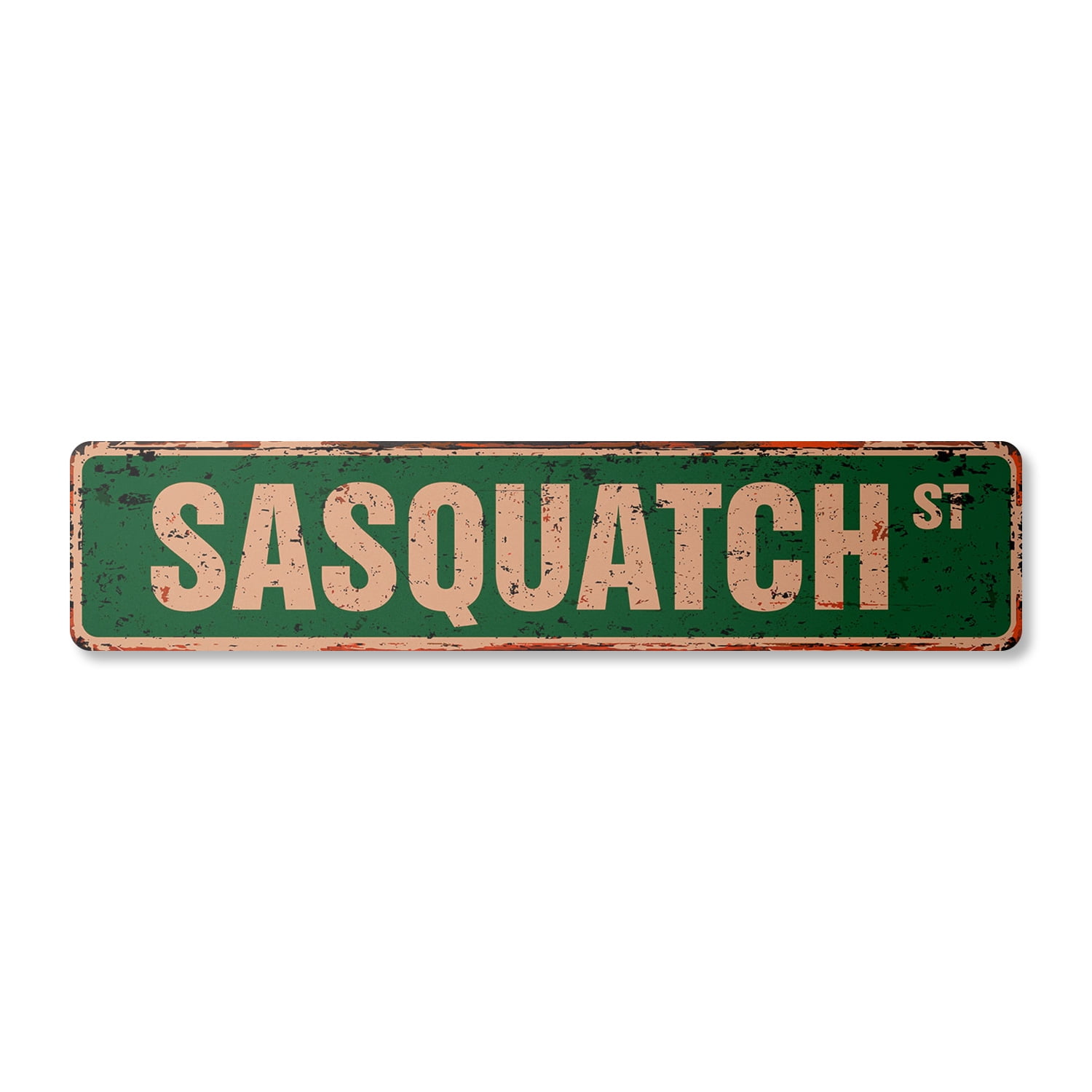 SASQUATCH Vintage Plastic Street Sign bigfoot ape like animal believer ...