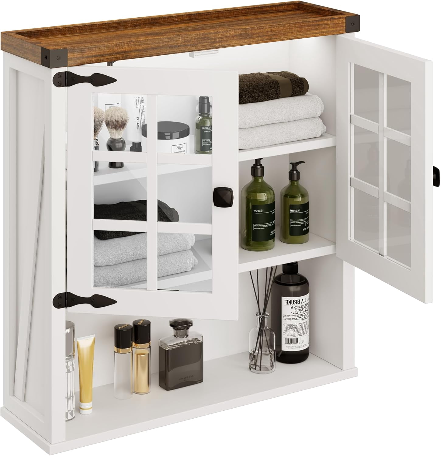 SASY XDC Farmhouse Bathroom Wall Cabinet Over The Toilet Storage ...
