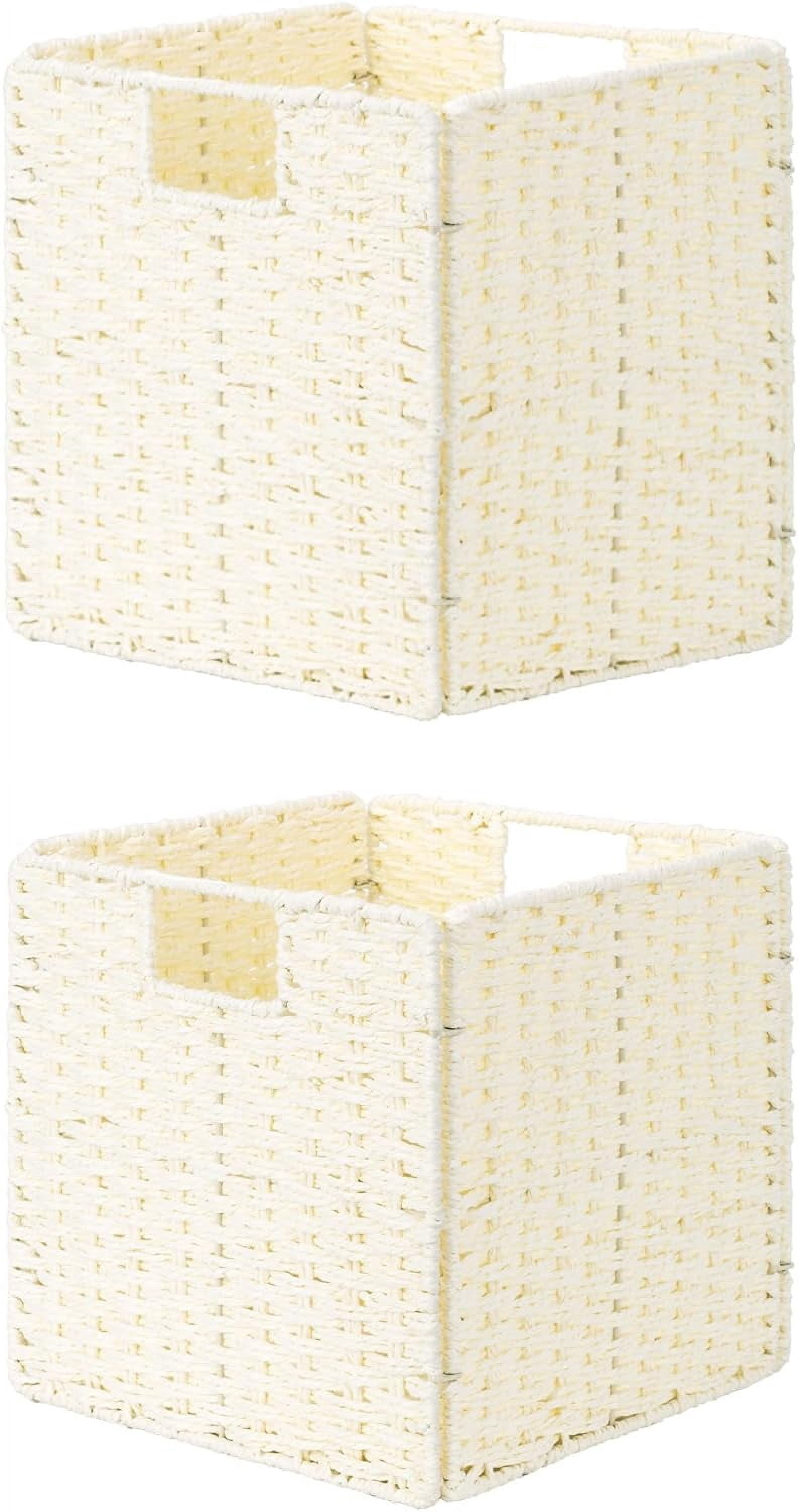 WERICHJKL 11 inch Wicker Baskets Handwoven Storage Cubes with Handles ...