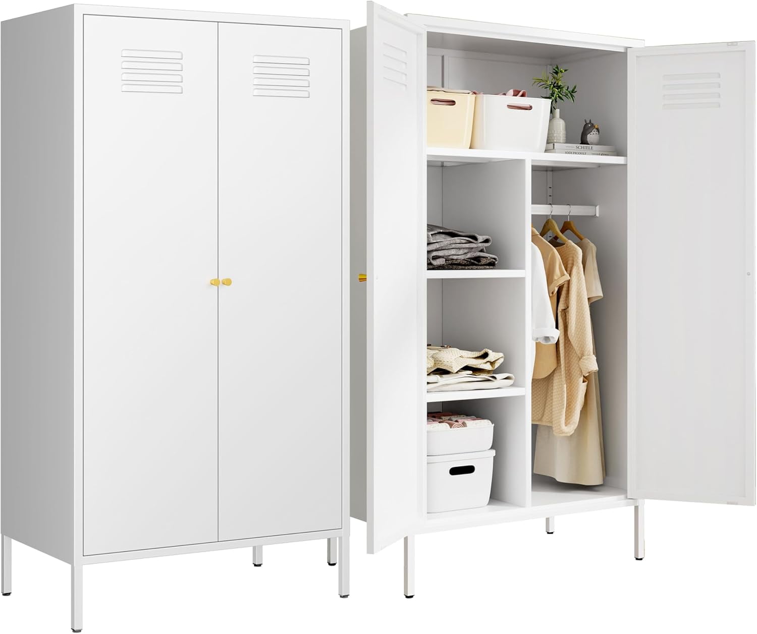 SASYXDC 2 Door Metal Wardrobe Classified Storage Metal Tall Storage ...