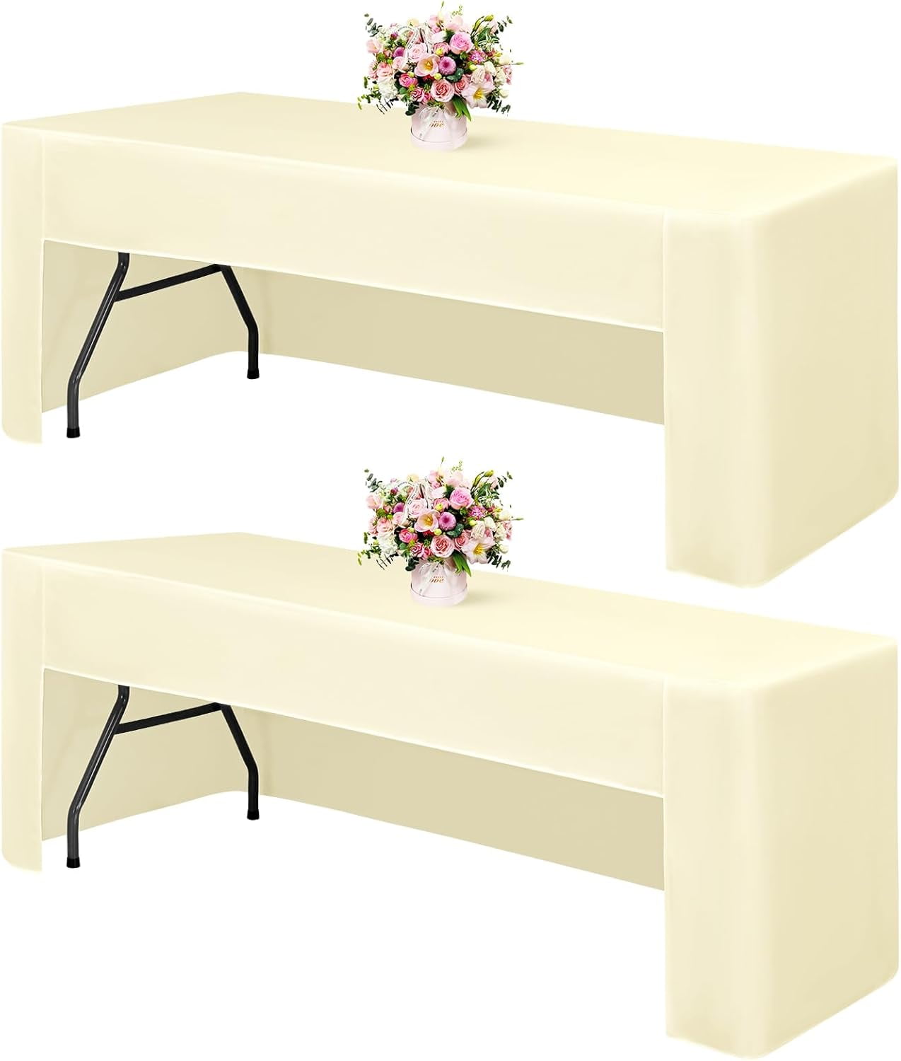 SASYXDC 2 Pack Red Cover for 6 Foot Tables Open Back Fitted Tablecloth ...