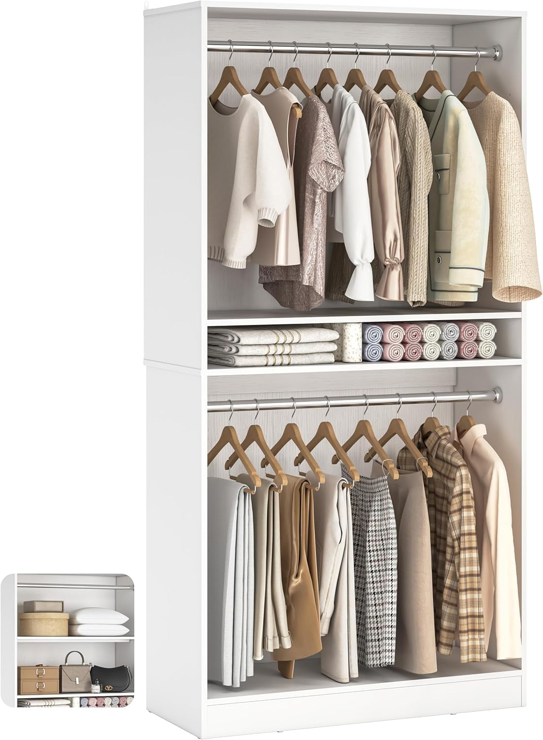 SASYXDC 25\u201D Closet System Freestanding Closets Organizer Wardrobe ...