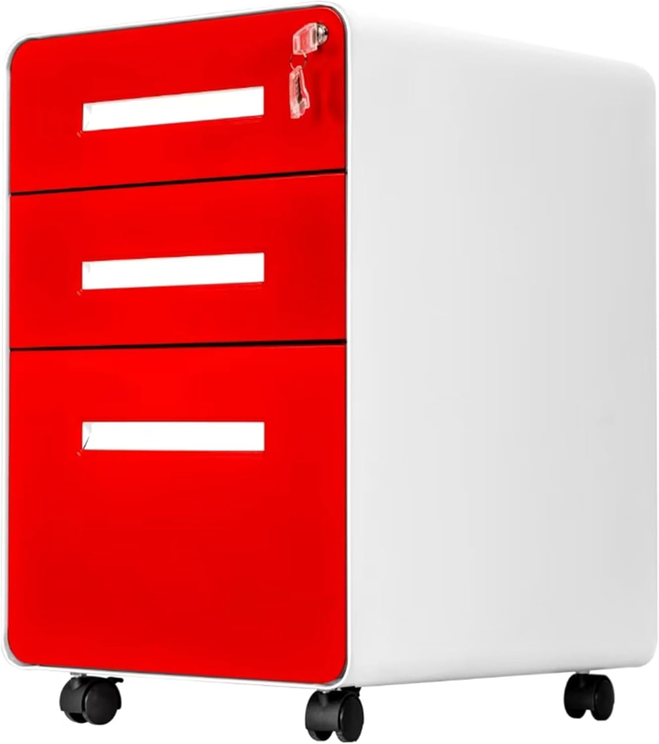 SASYXDC 3 Drawer Mobile File Cabinet with Lock Under Office Desk Metal ...