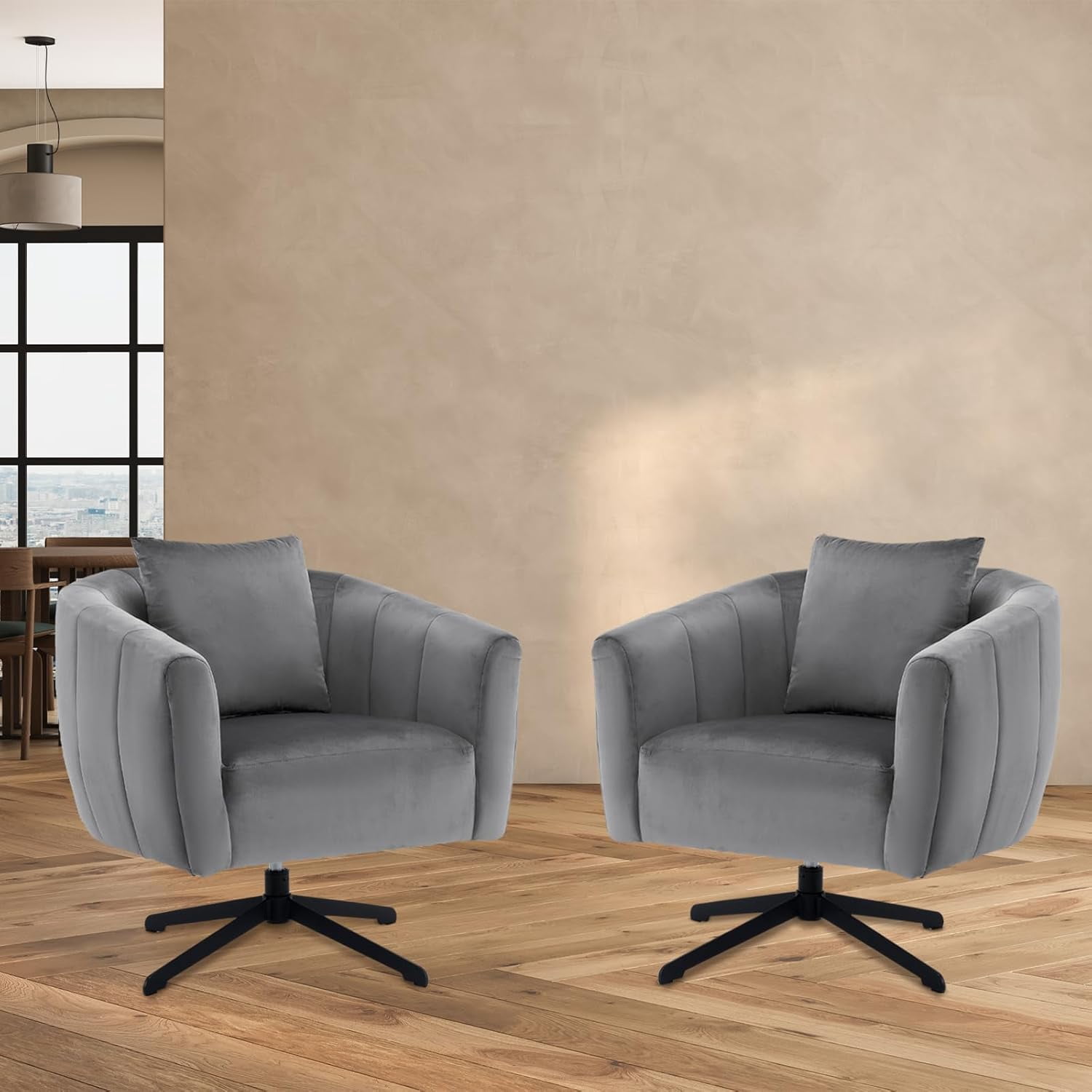 SASYXDC 360° Swivel Accent Chair Velvet Fabric Living Room Armchair ...