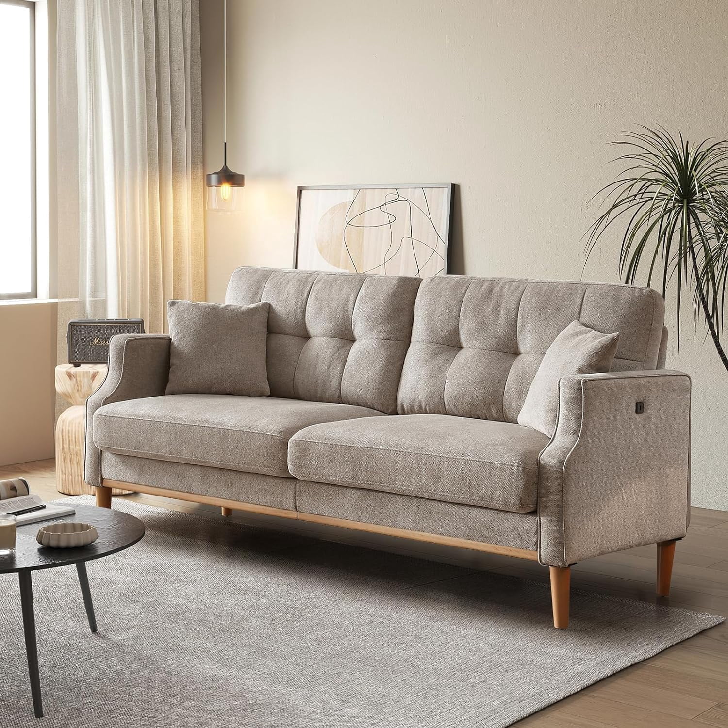 SASYXDC 67 Inch Futon Double Sofa Bed 2 in 1 Velvet Loveseat Sofa with ...