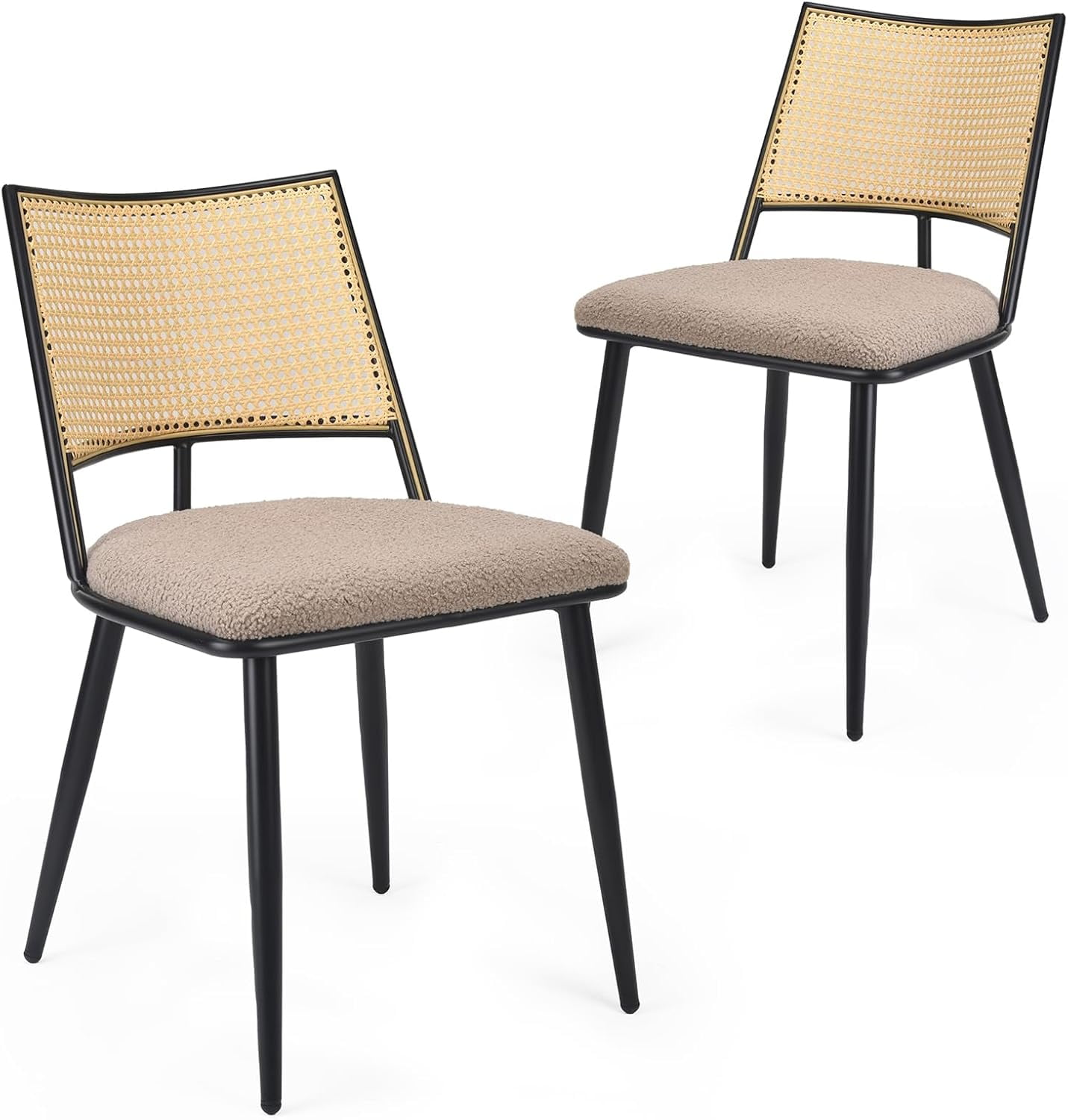SASYXDC Dining Chairs Mid-Century Chairs with Backrest & Metal Frame ...