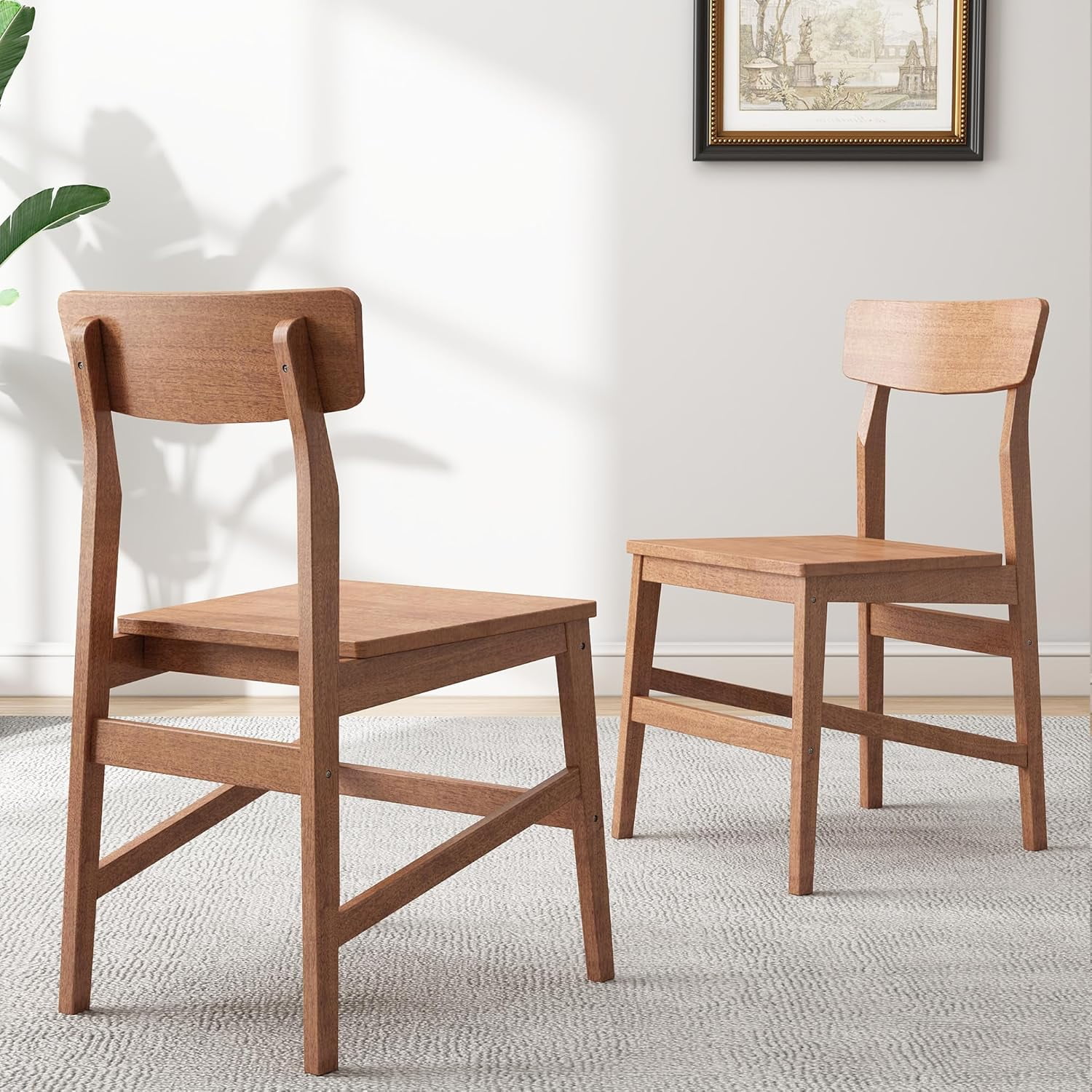Dining Chairs Solid Wood Dining Room Chairs with Ergonomic Backrest ...