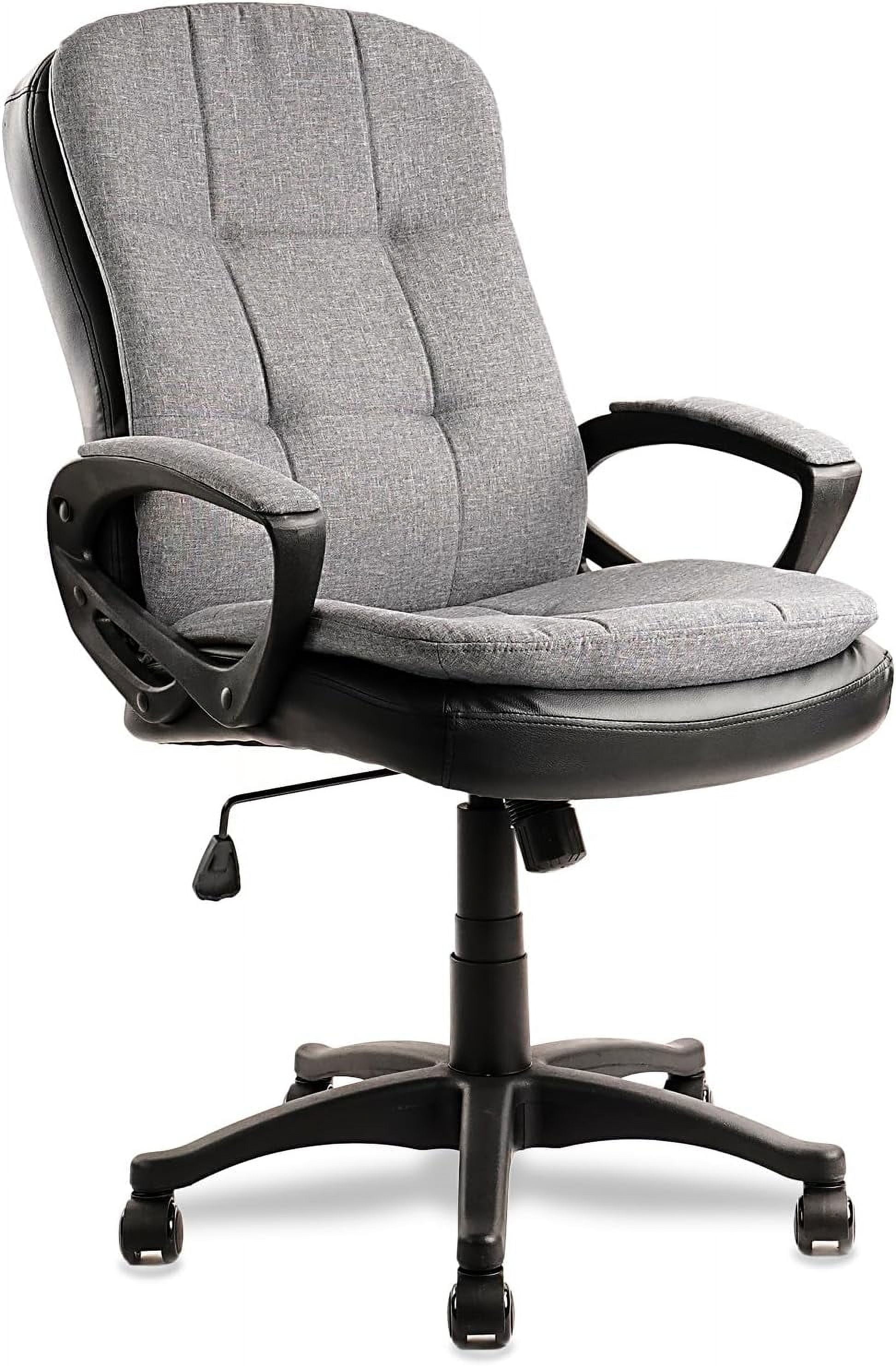 Fabric Office Desk Chair Mid-Back Computer Chair with Double Seat ...