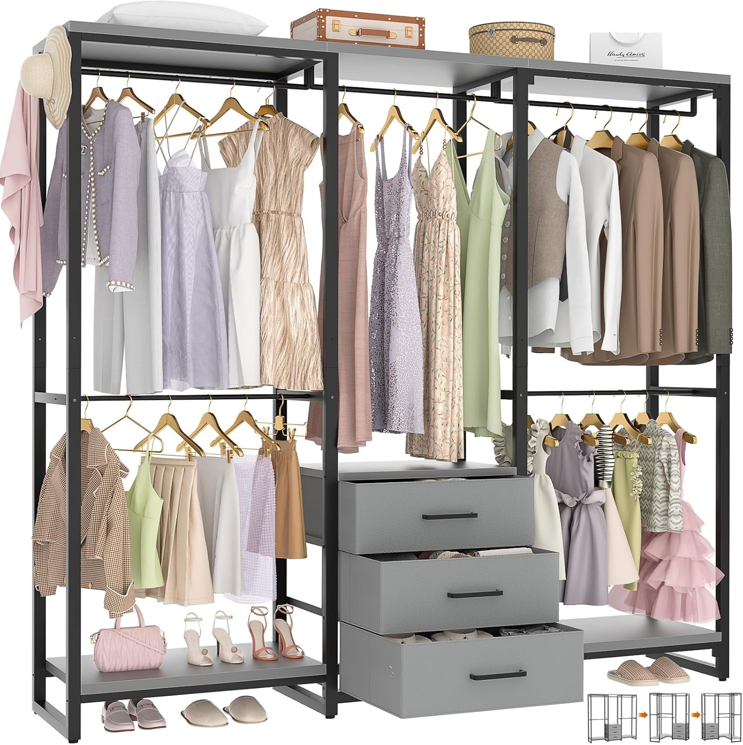Garment Rack Heavy Duty Clothes Rack for Hanging Clothes Clothing Rack ...