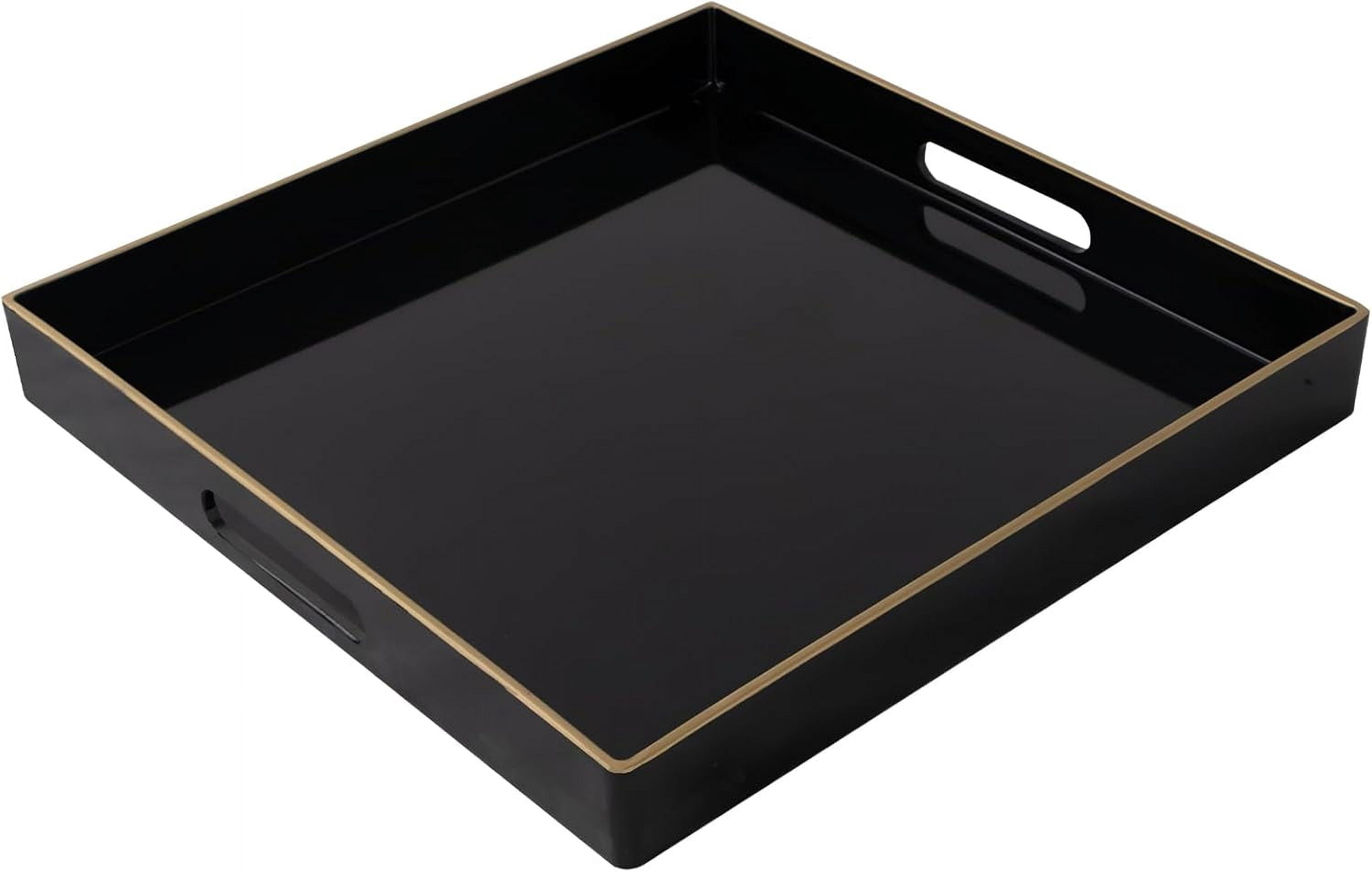 dxynlzq 13"x13" Decorative Tray White Serving Tray with Handles Coffee ...
