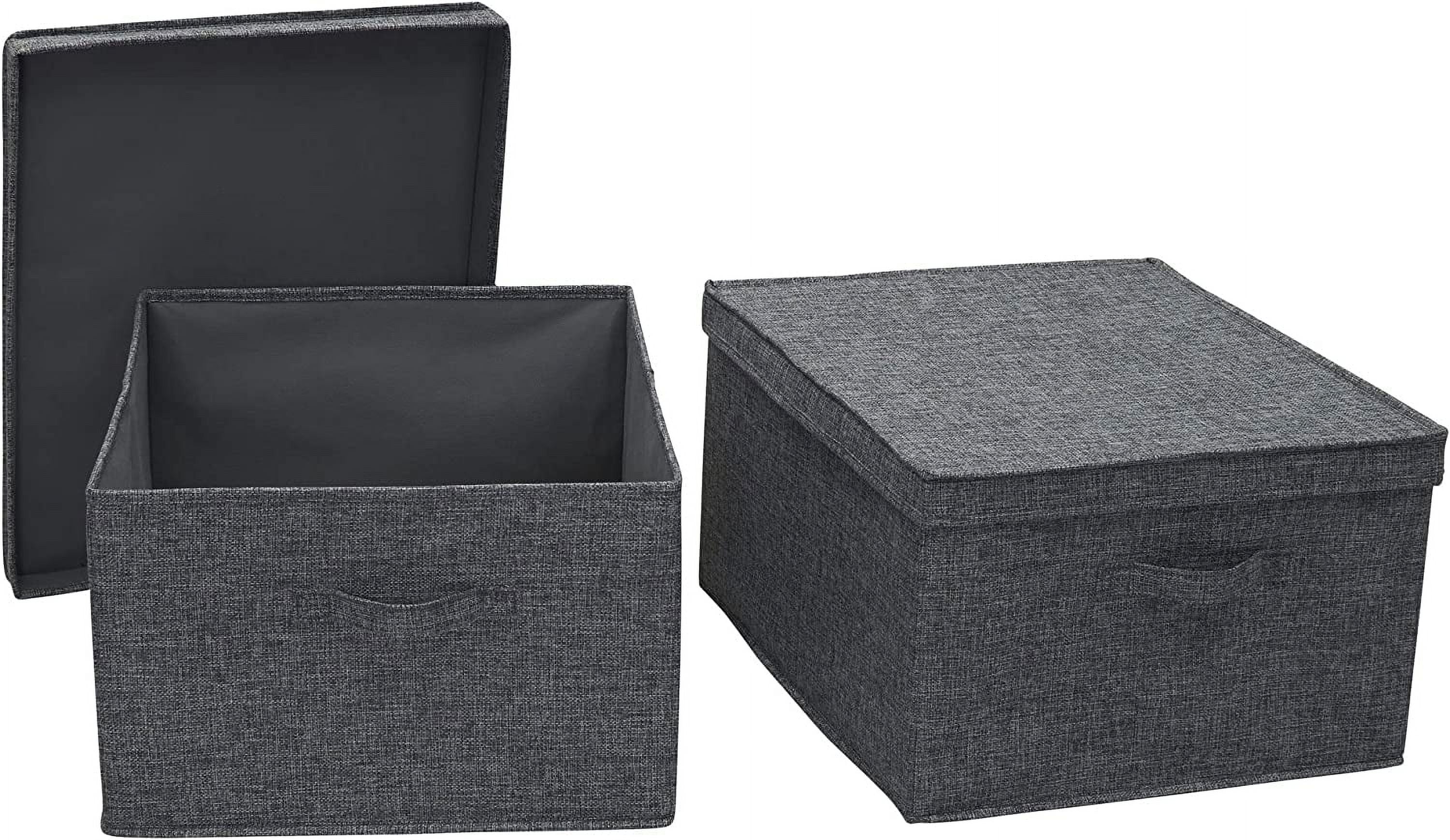 SASYXDC Large Fabric Storage Box With Lid Box Black - Walmart.com