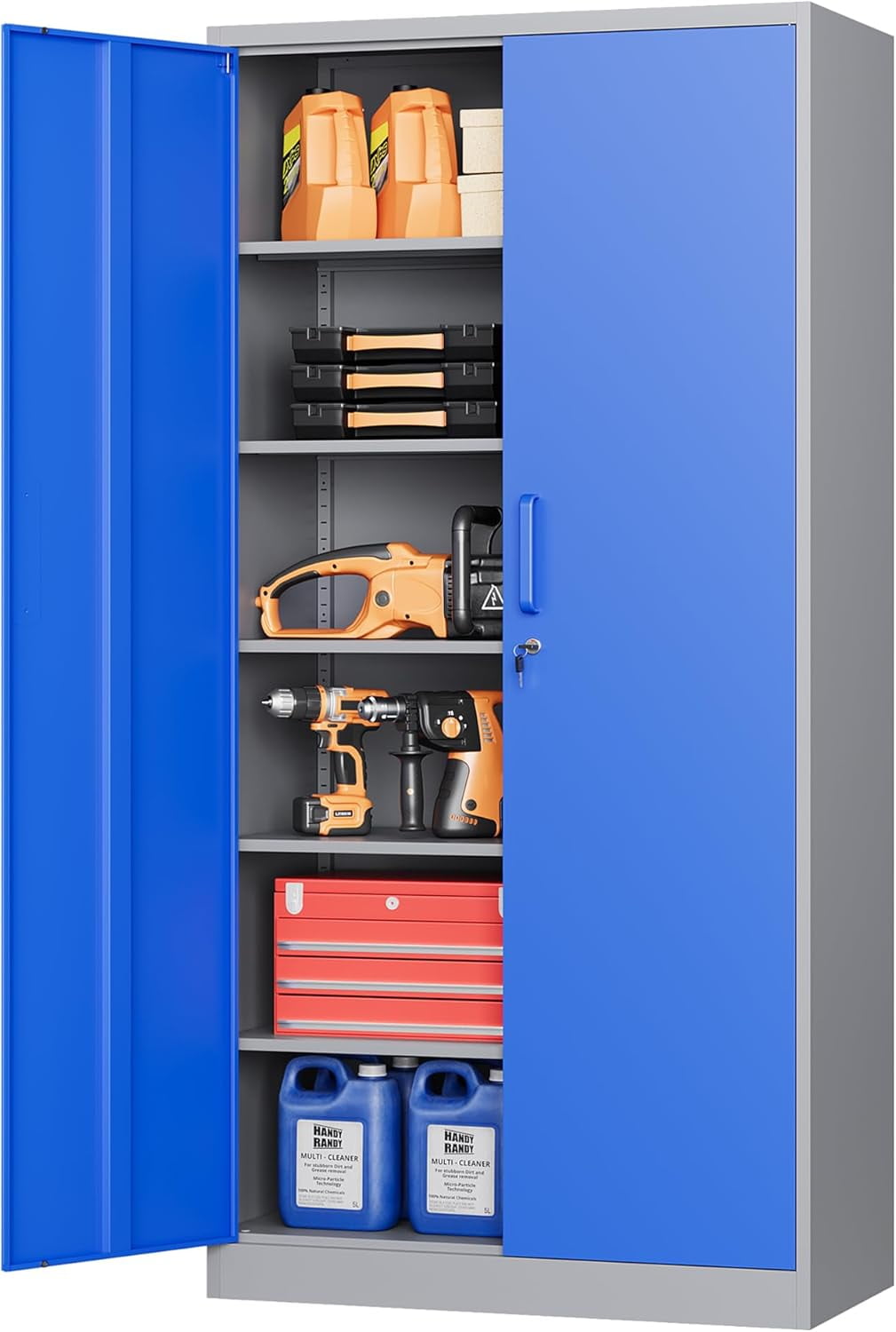 SASYXDC Metal Garage Storage Cabinet with Lock 71" Steel Lockable File ...