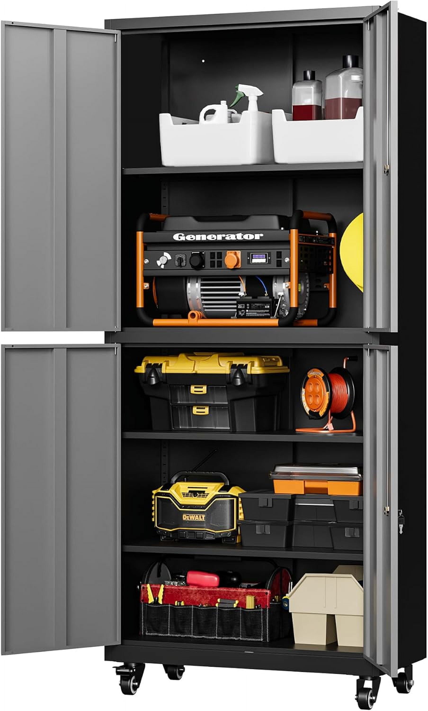 Metal Garage Storage Cabinet with Wheels Steel Tool Rolling Cabinets ...