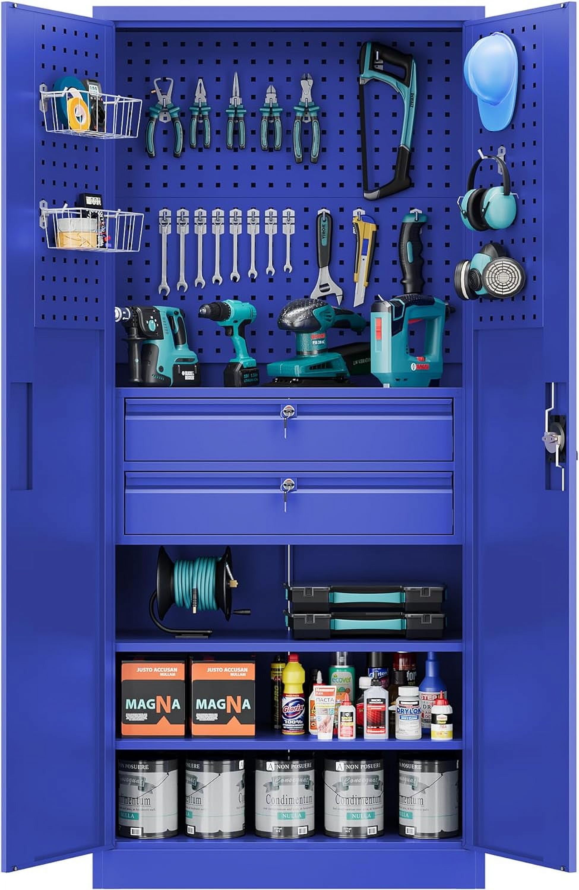 SASYXDC Metal Garage Storage Cabinets with Lock Door and Adjustable ...