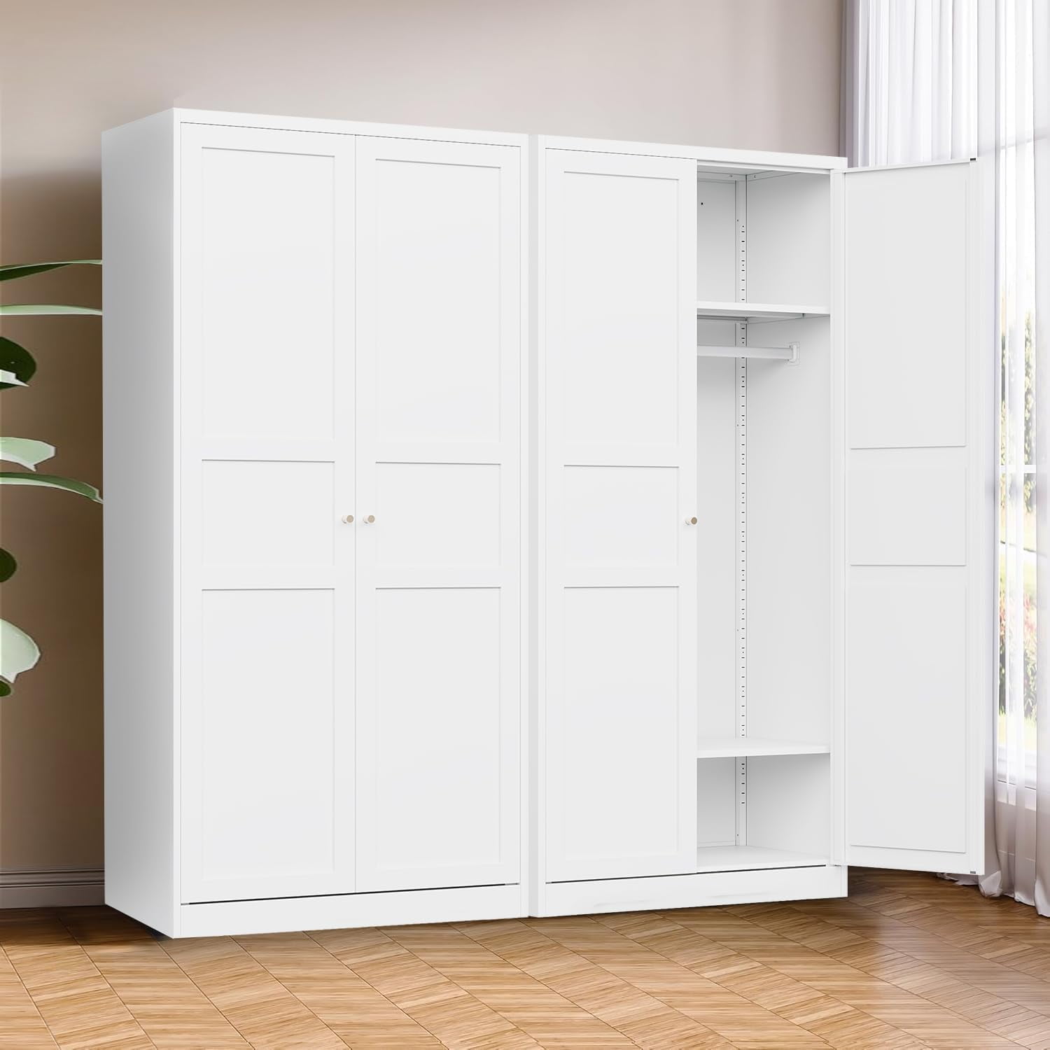 SASYXDC Metal Storage Cabinet 72'' Metal Locker with Locking Metal ...