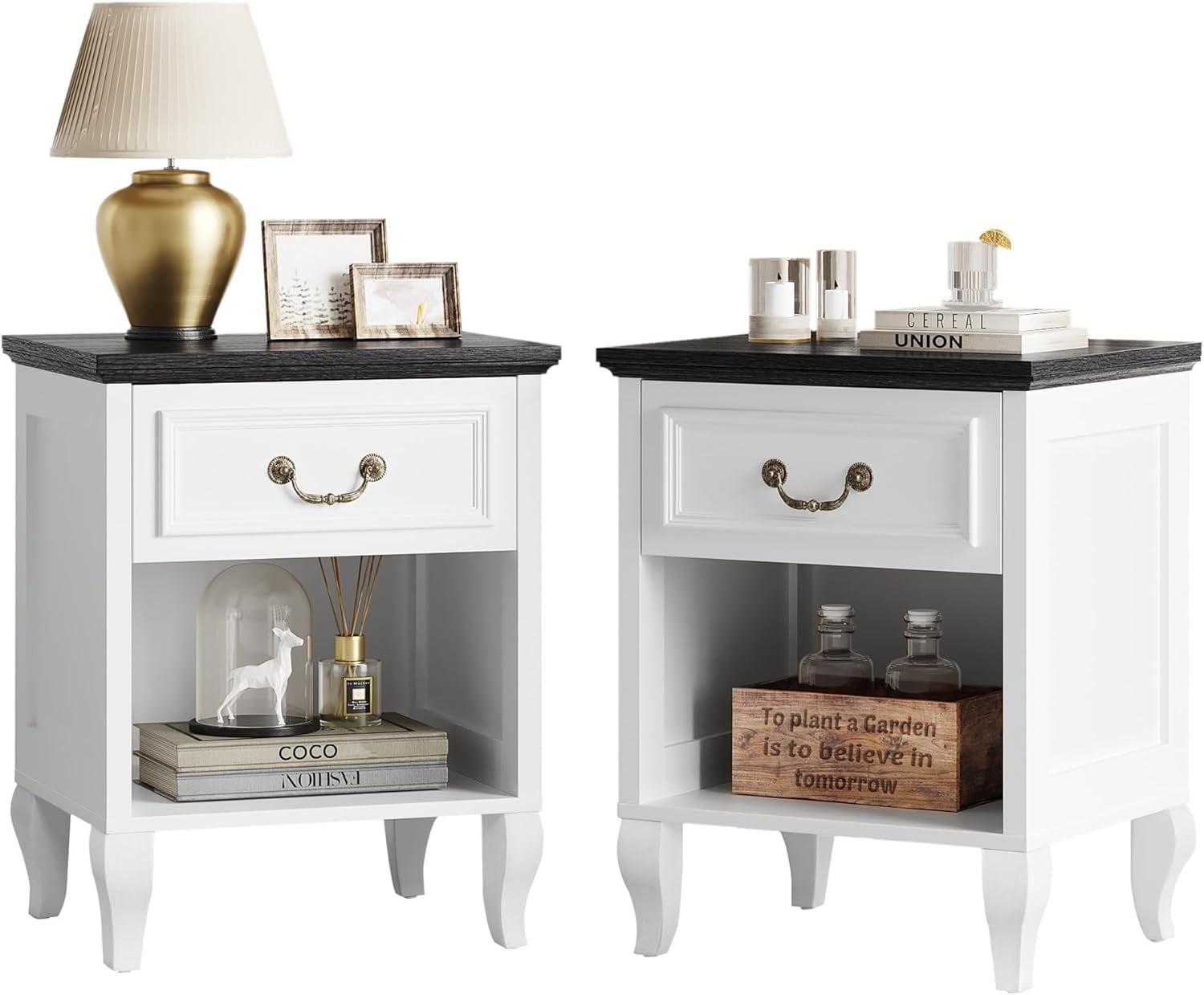 SASYXDC Night Stand for Bedroom Farmhouse Nightstands with Drawer ...