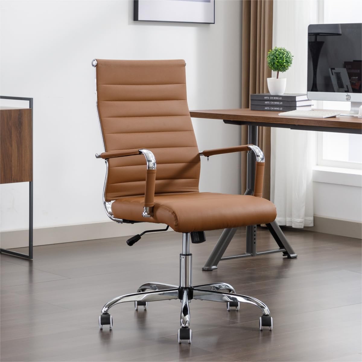 SASYXDC Office Desk Chair Leather Conference Room Chairs with Wheels ...