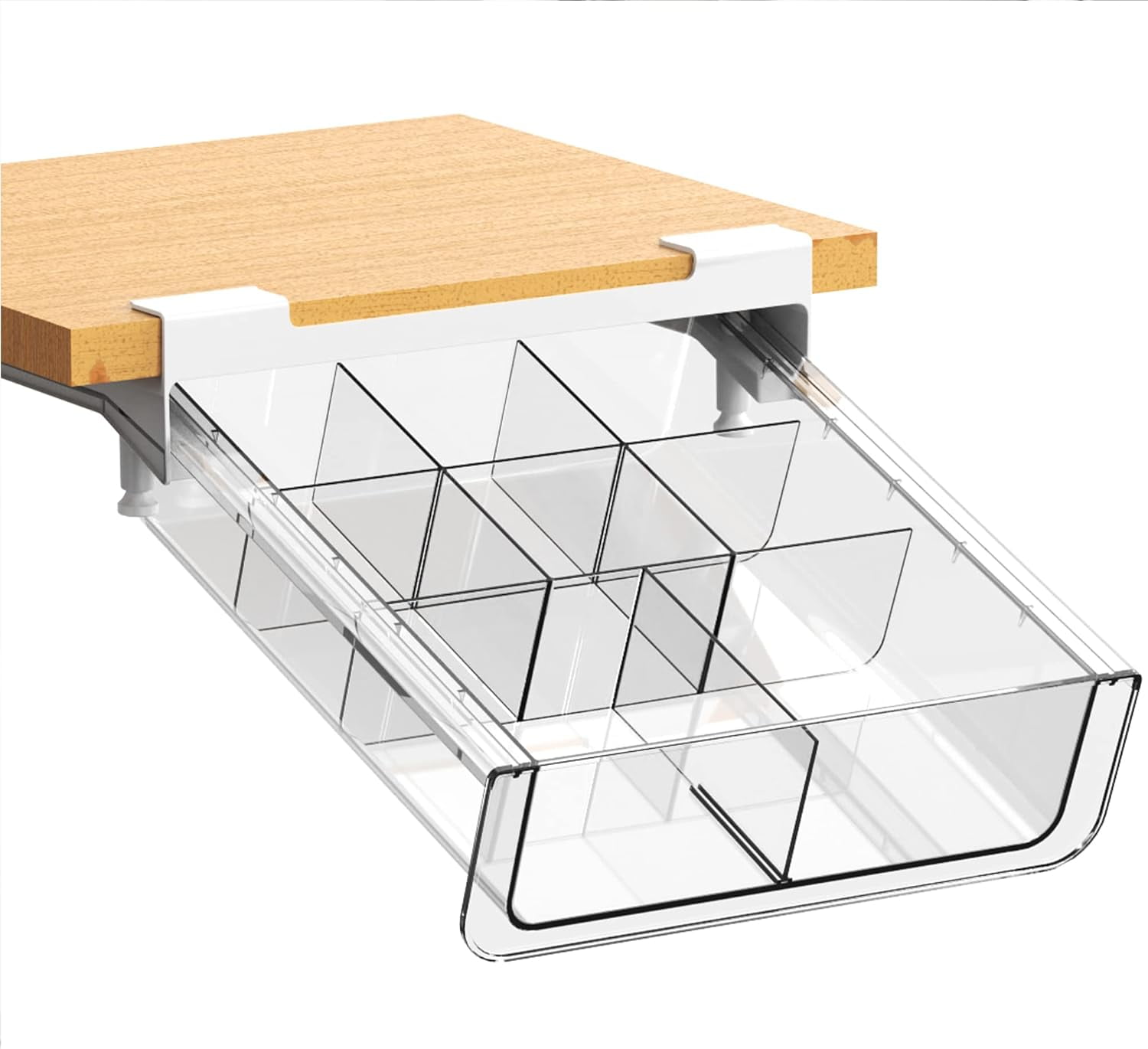 Hltser Kitchen Organizer Under Shelf Pull Out Drawer with Divider ...
