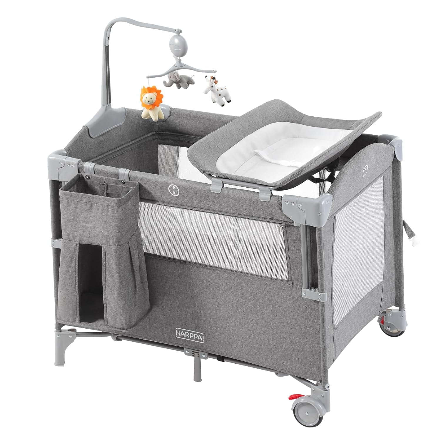 sasyxdc Pack and Play 5 in 1 Portable Playard for Travel Bassinet ...