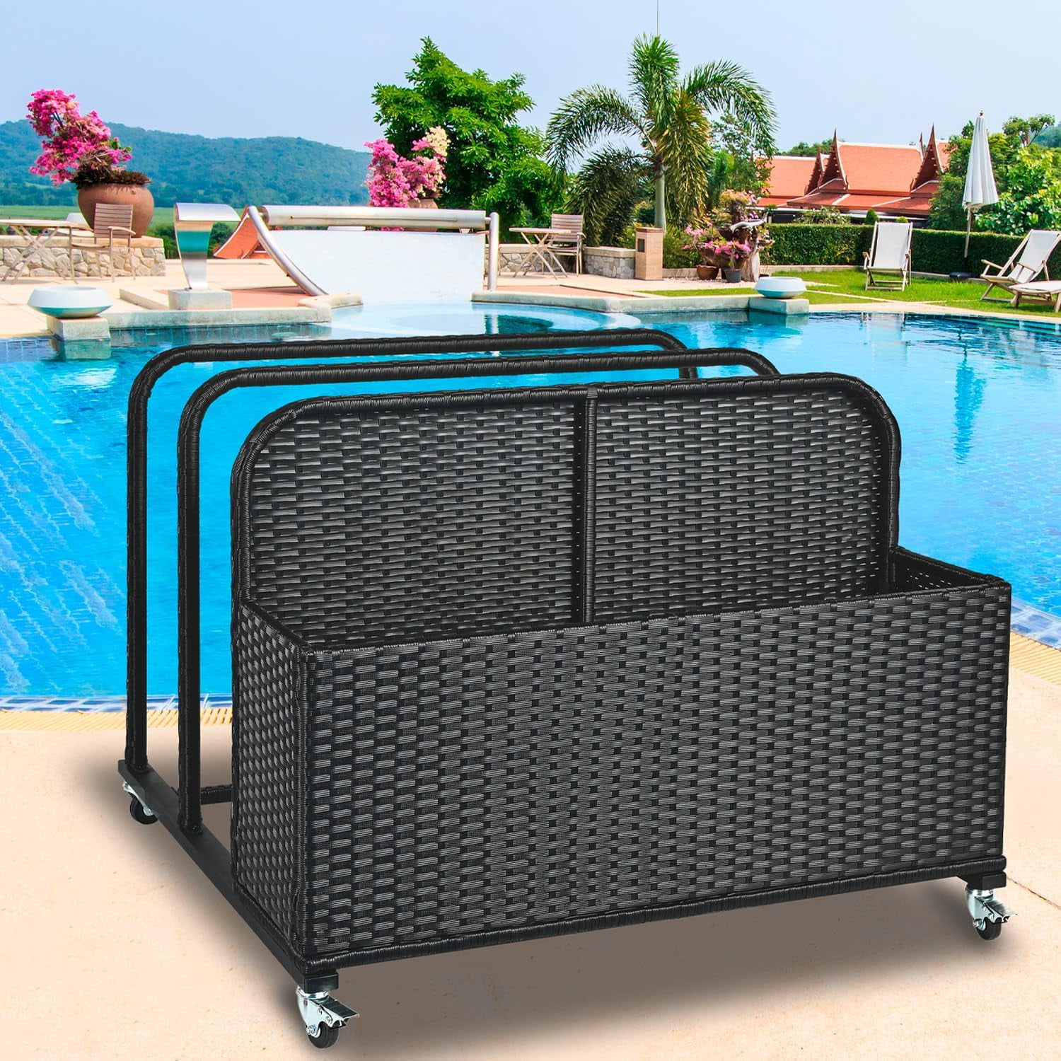 SASYXDC Poolside Float Storage Organizer Pool Toy Storage Holder with ...