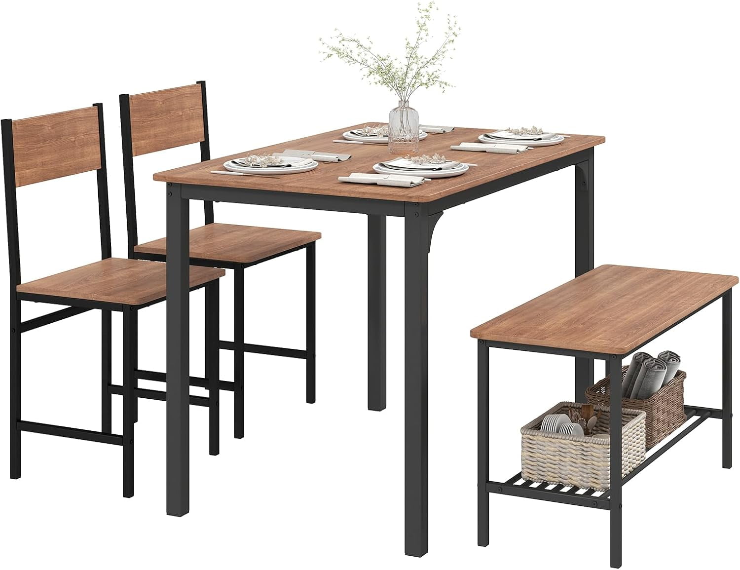 SASYXDC Rectangular Dining Table Set for 4 Space Saving Kitchen Table ...