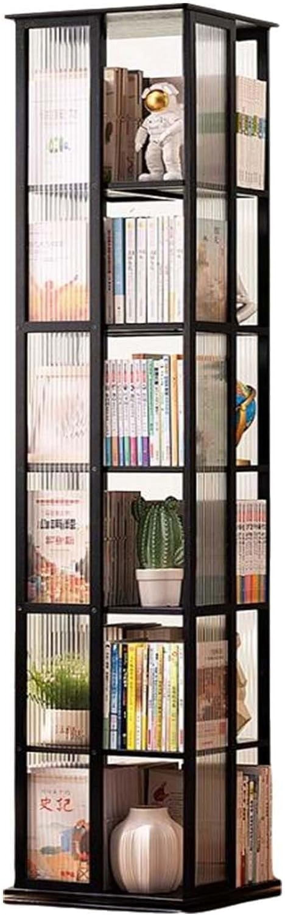 SASYXDC Rotating Bookshelf Floor Standing Open Revolving Bookcase 360 ...