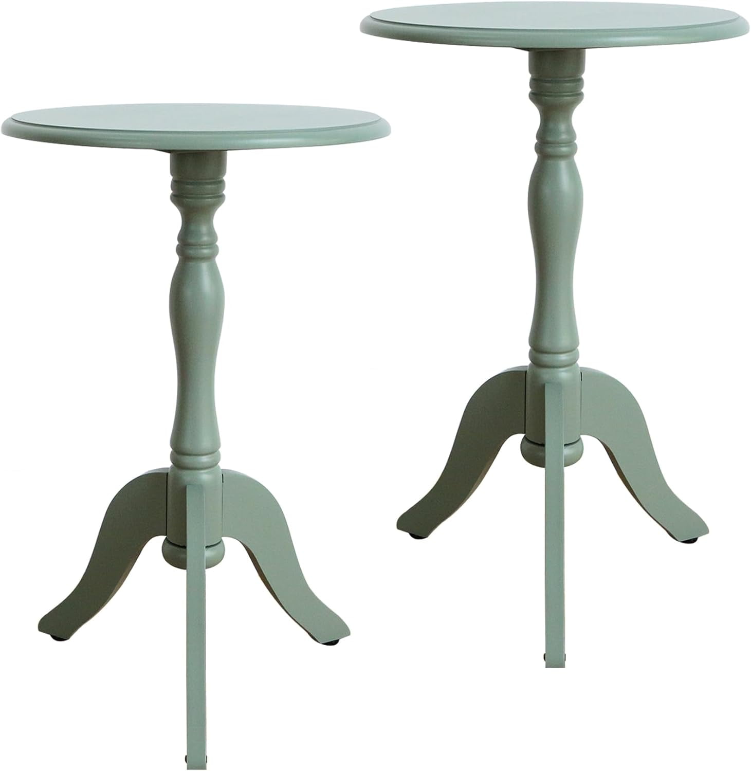 SASYXDC Round Small End Table Wooden Side Table Pedestal Side Table ...