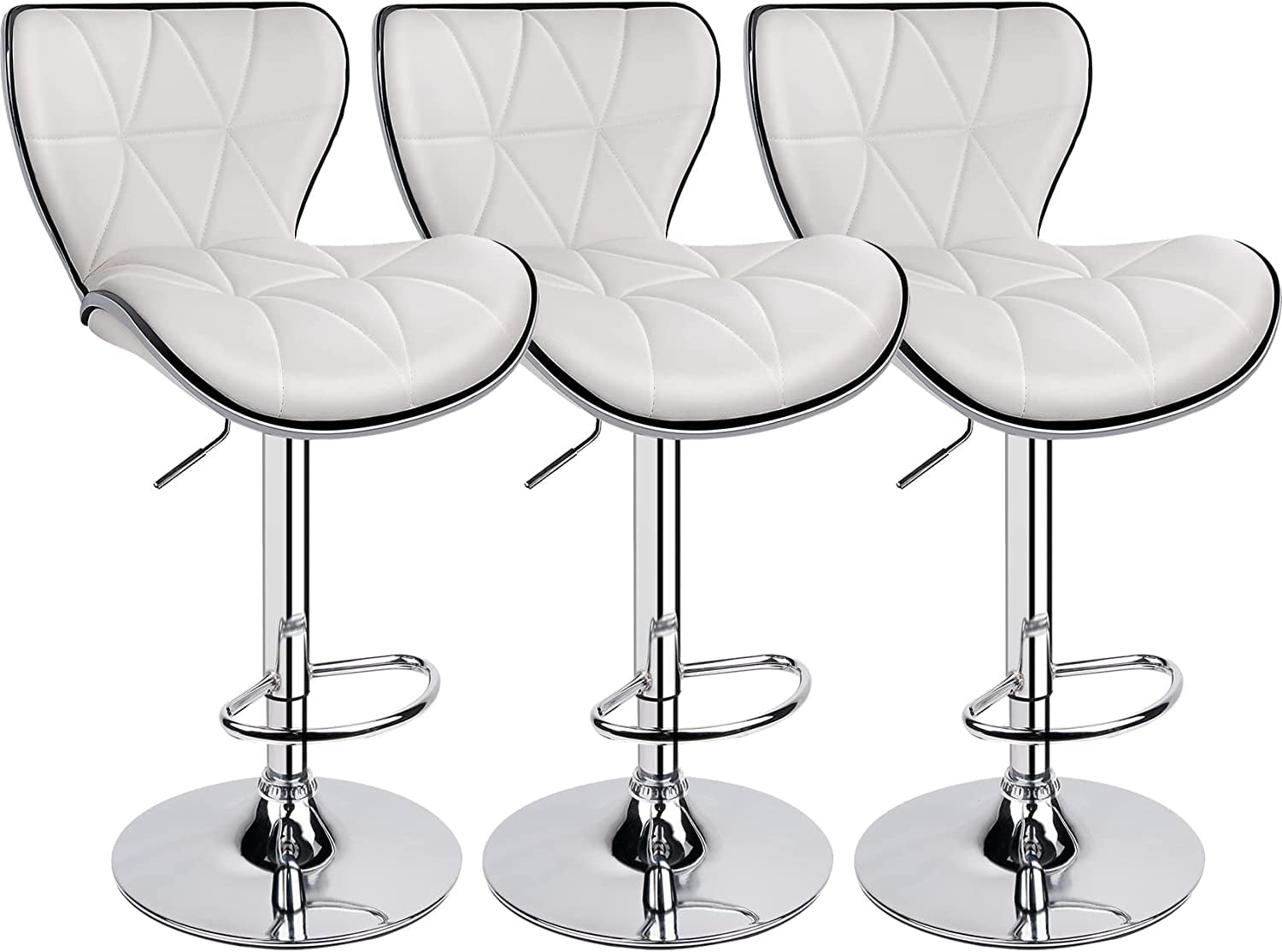 SASYXDC Shell Back Adjustable Swivel Bar Stools PU Leather Padded with ...