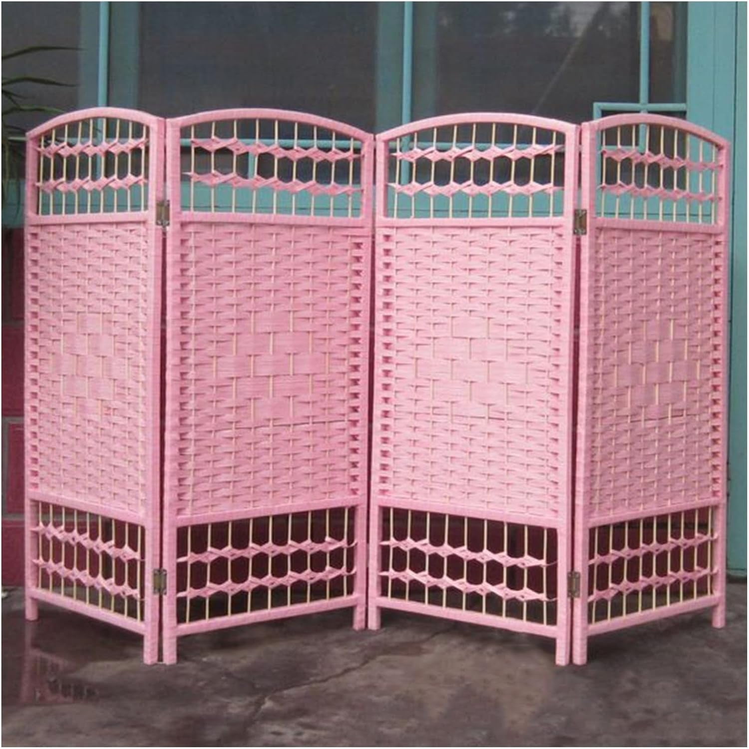 sasyxdc Short Room Divider 4 Panels Folding Weave Blackout Privacy ...