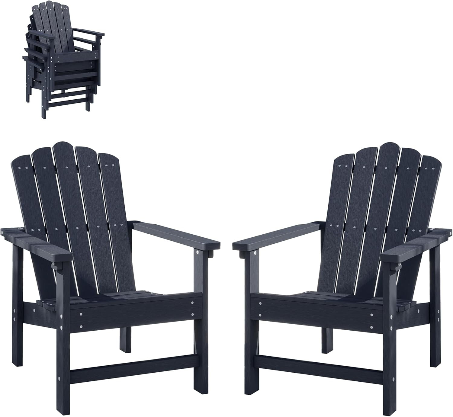 Stackable HDPE Adirondack Chairs Set of 2 \u2013 Durable Weather ...