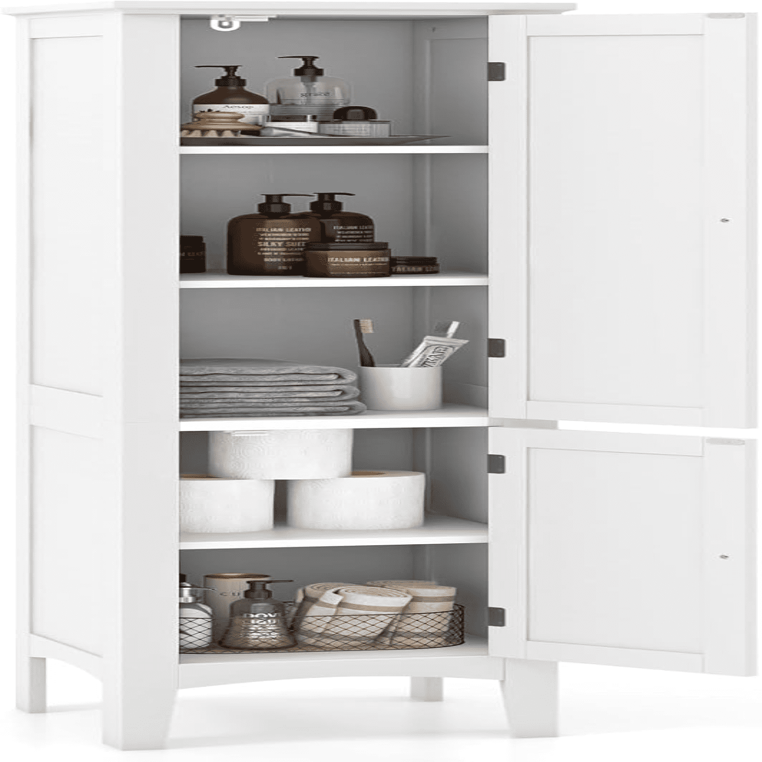 SASYXDC Tall Bathroom Storage Cabinet Freestanding Narrow Linen Tower ...