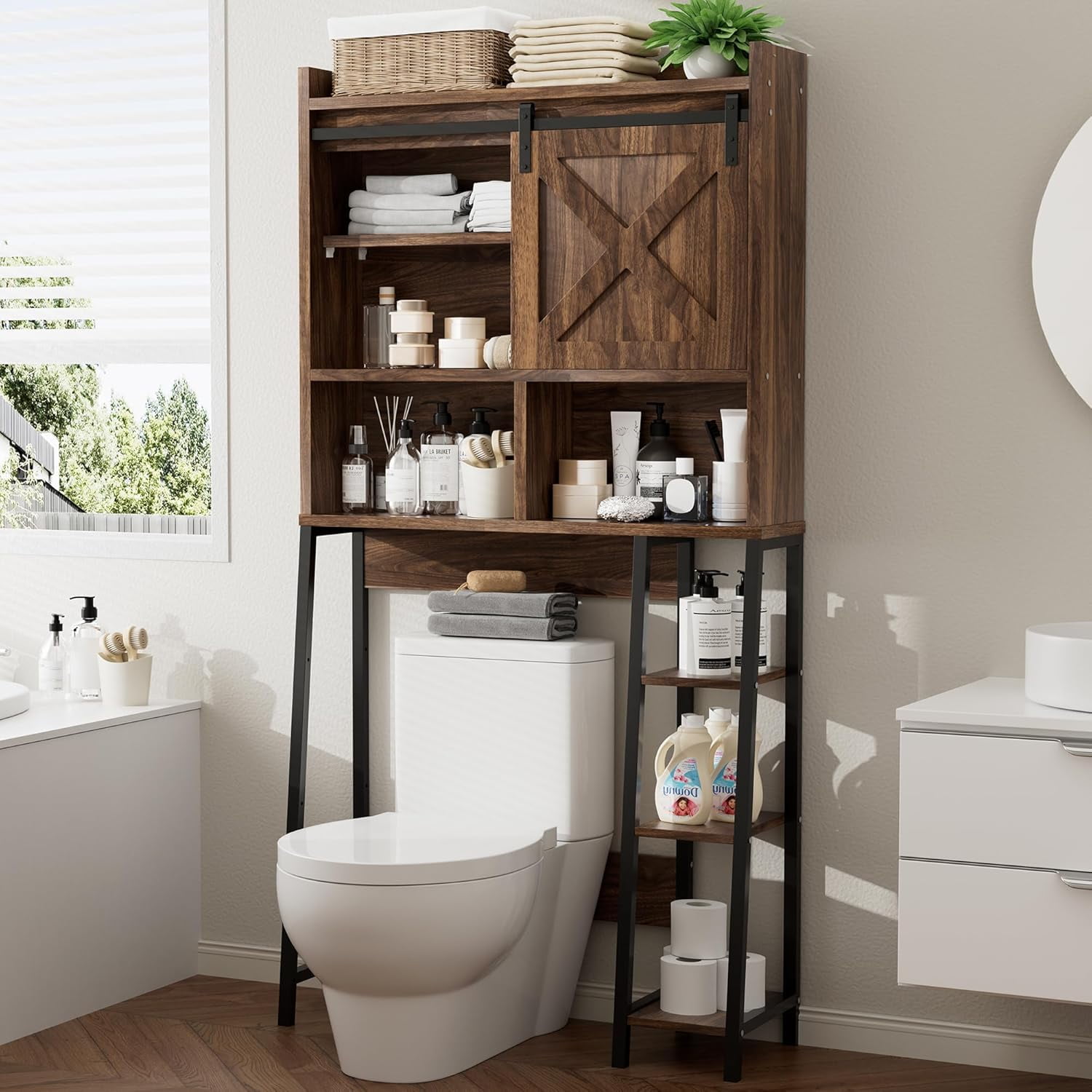 SASYXDC Over The Toilet Storage Cabinet Farmhouse Storage Cabinet Over ...