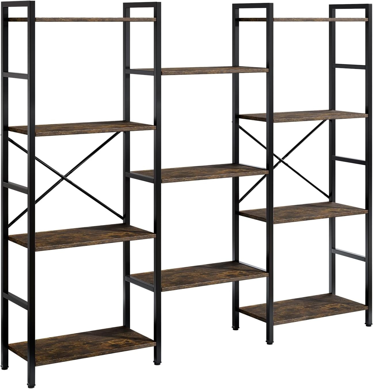 SASYXDC Triple 4 Tier Book shelf Bookcase Shelf Freestanding Tall ...