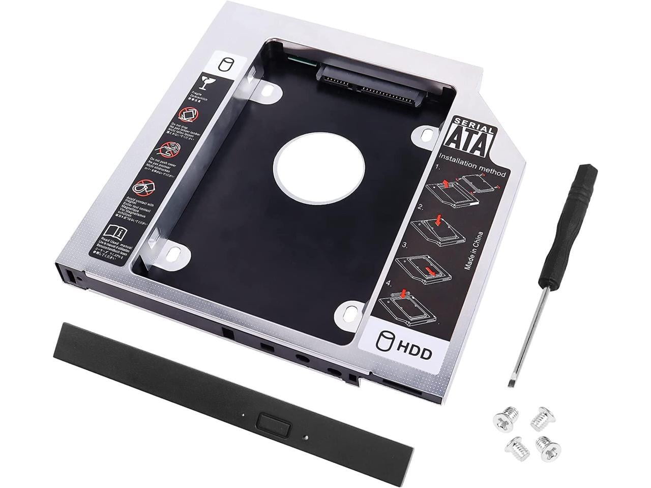 SATA 2nd SSD HDD Hard Drive Caddy Adapter Tray Enclosures, Universal 12 ...