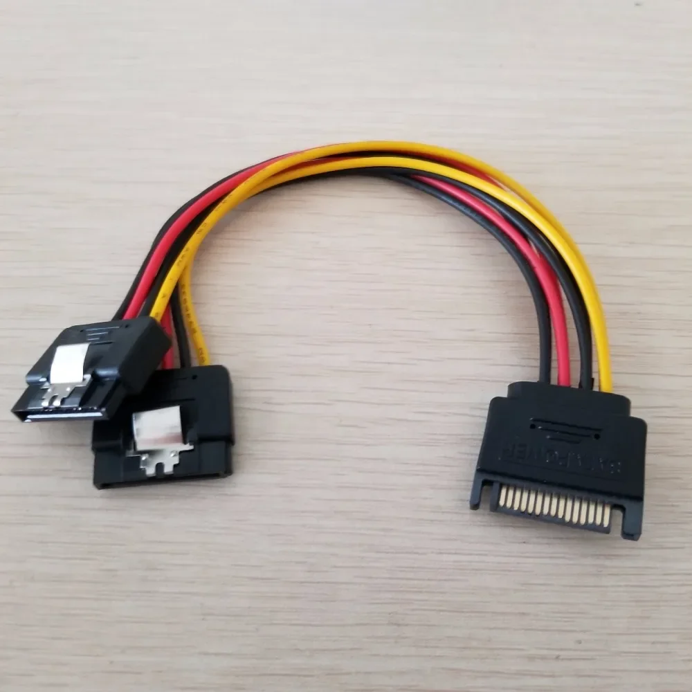 SATA Adapter to Dual 15Pin Power Cable Y Splitter Female Male Pure ...