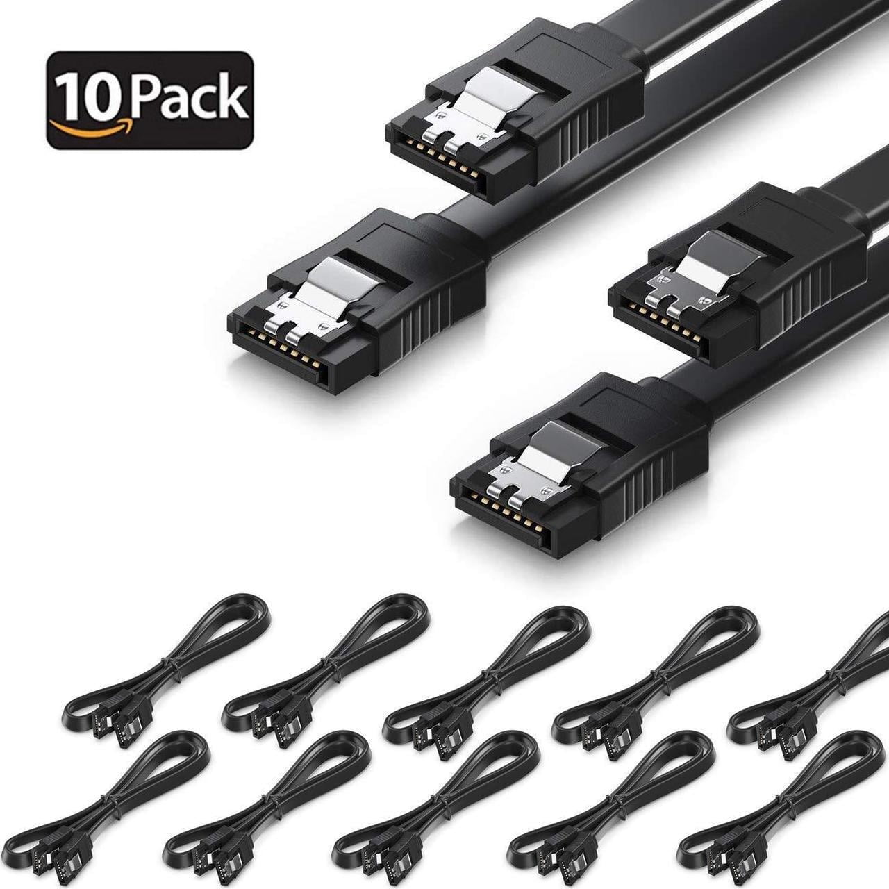 SATA Cable III 10 Pack 6Gbps Straight HDD SDD Data Cable with Locking ...