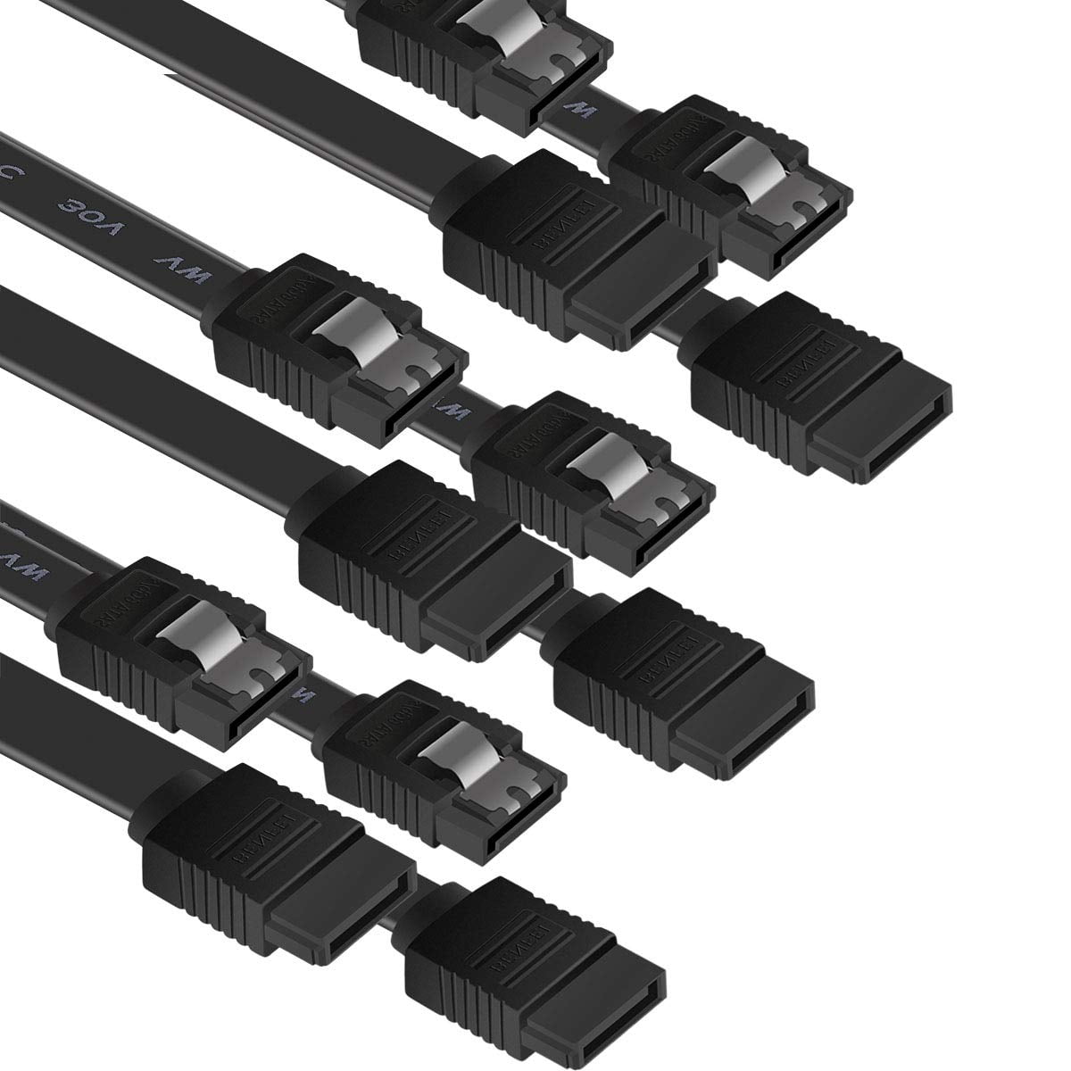 SATA Cable III, 6 Pack SATA Cable III 6Gbps Straight HDD SDD Data Cable ...