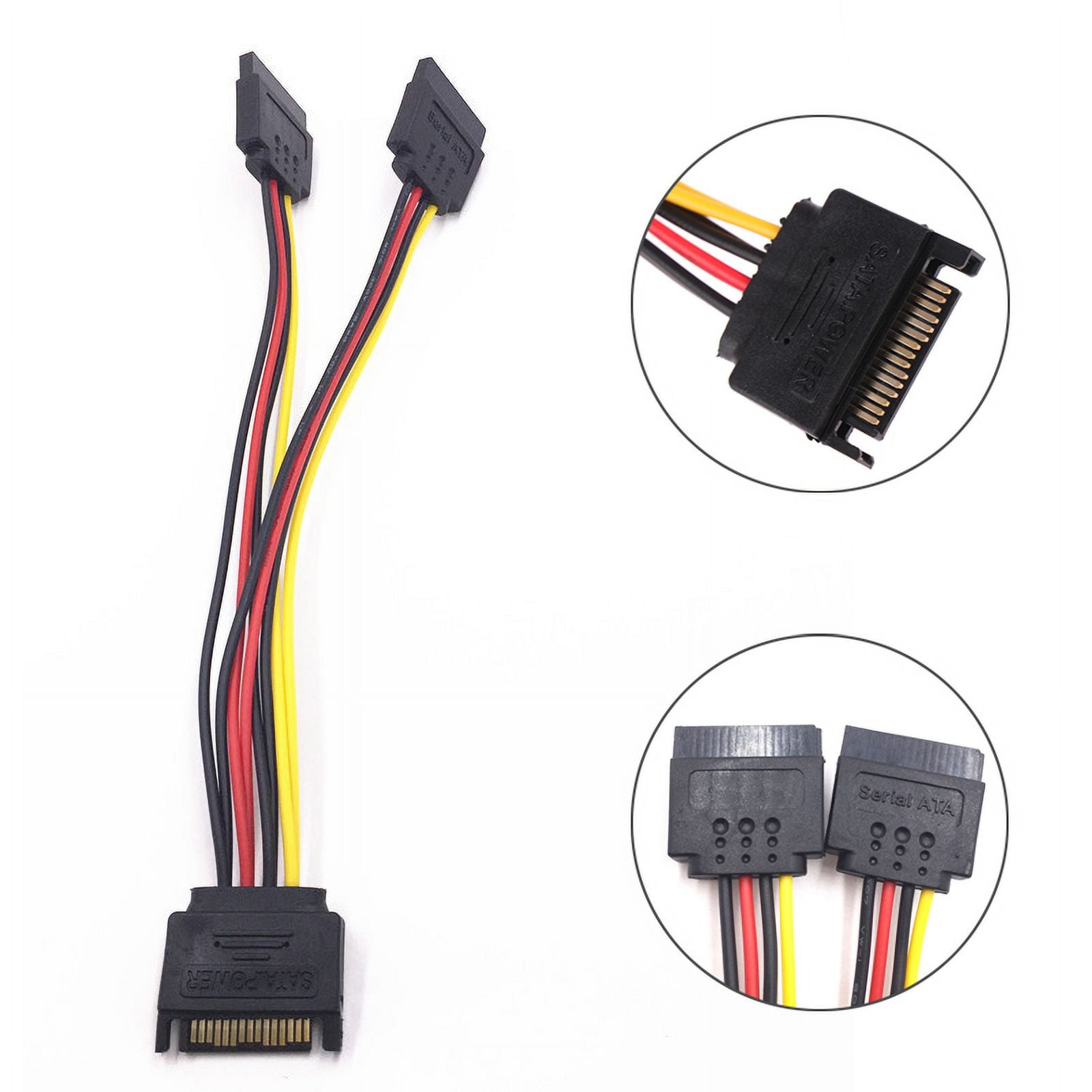 SATA II Hard Disk Power 15Pin SATA Male To 2 Female 15Pin Power HDD ...