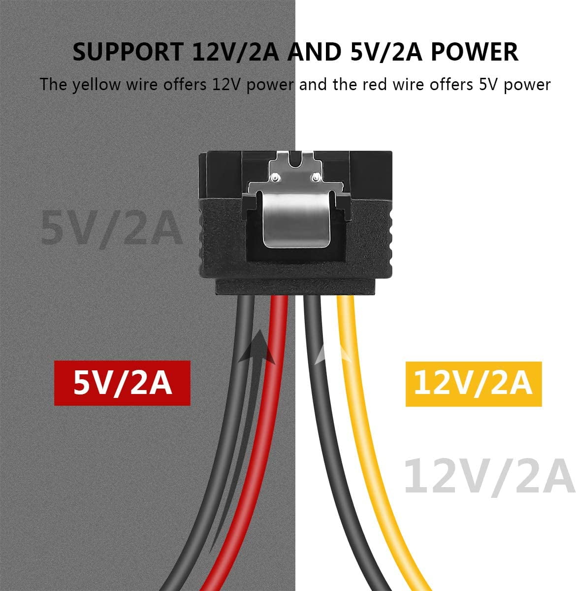 SATA Power Extension Cable, 3 Pack 15 Pin SATA Male to Female Extender ...