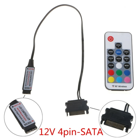 SATA RGB Controller RemoteW1re1essRGB for PC Computer for Case LED ...
