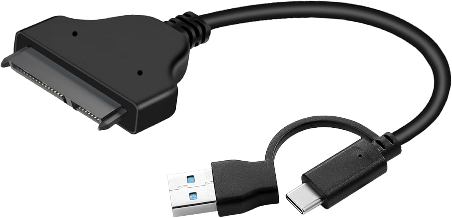 SATA to USB Cable, 2 in 1 USB-C/USB 3.0 to SATA III Hard Driver Adapter Compatible for 2.5 inch ...