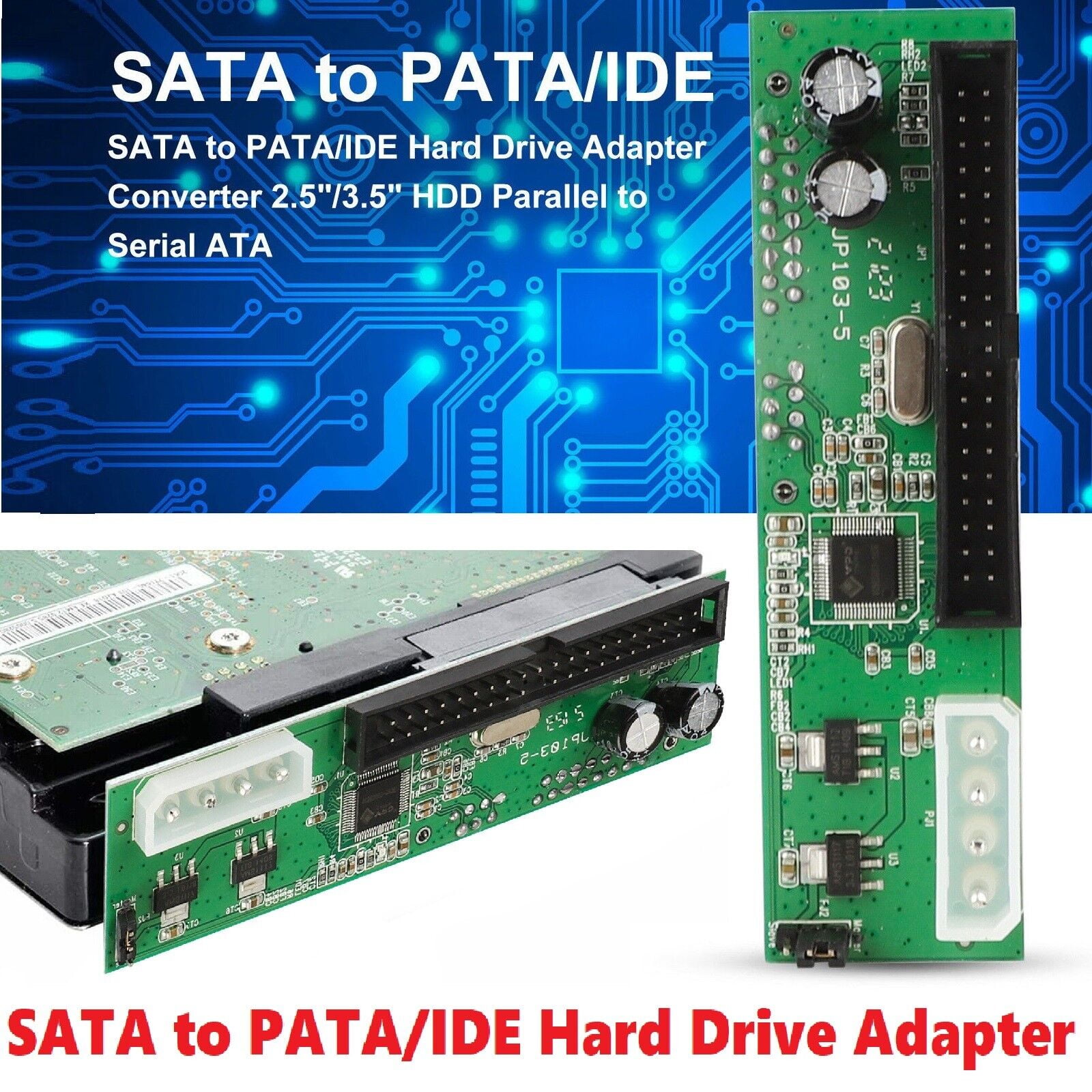 SATA to PATA IDE Female Hard Drive Adapter Converter HDD Parallel to ...