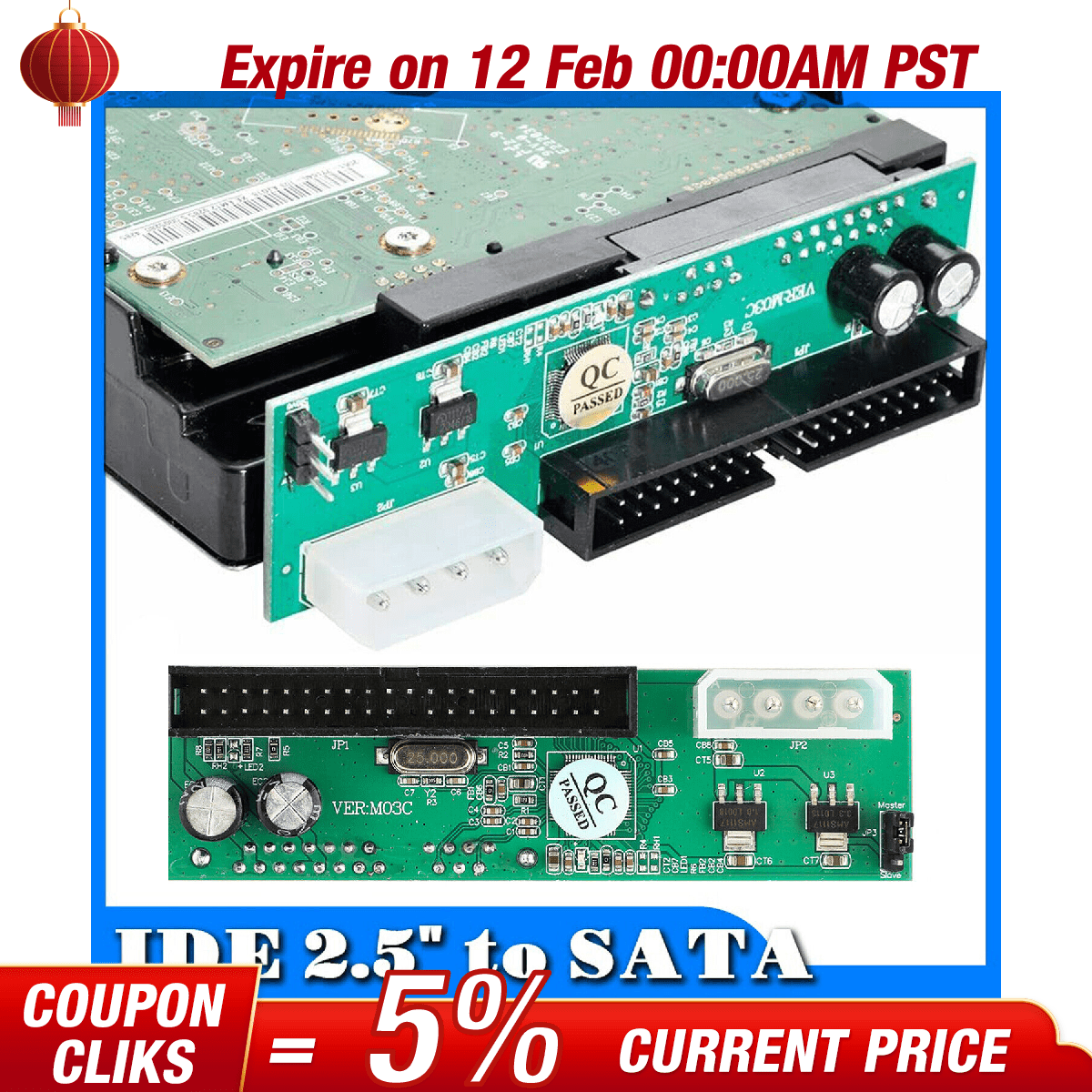 SATA to PATA/IDE Hard Drive Adapter Converter 3.5 HDD Parallel to ...