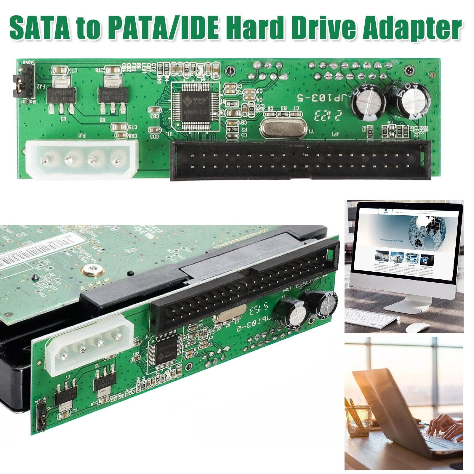 SATA to PATA IDE Hard Drive Adapter Converter 3.5" HDD Parallel to Serial ATA US - Walmart.com