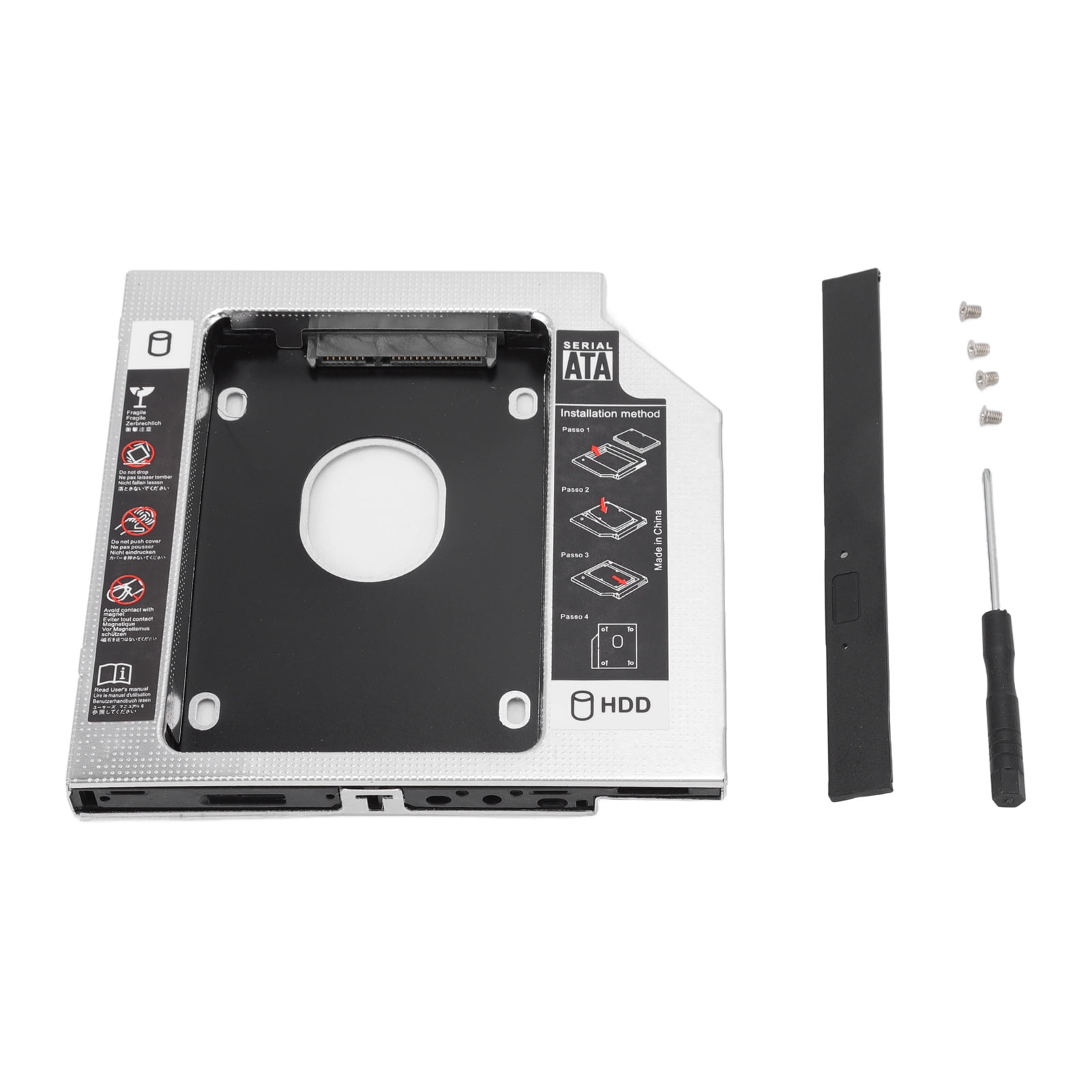 SATA to SATA 2nd HDD SSD Enclosure - 12.7mm CD DVD ROM Optical Drive ...