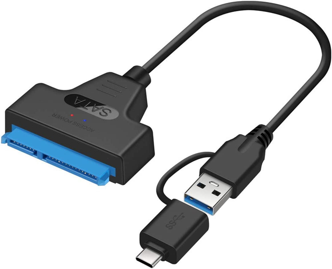 SATA to USB Cable 2 in 1 USB 3.0/USB C to 2.5" SATA Hard Drive External ...