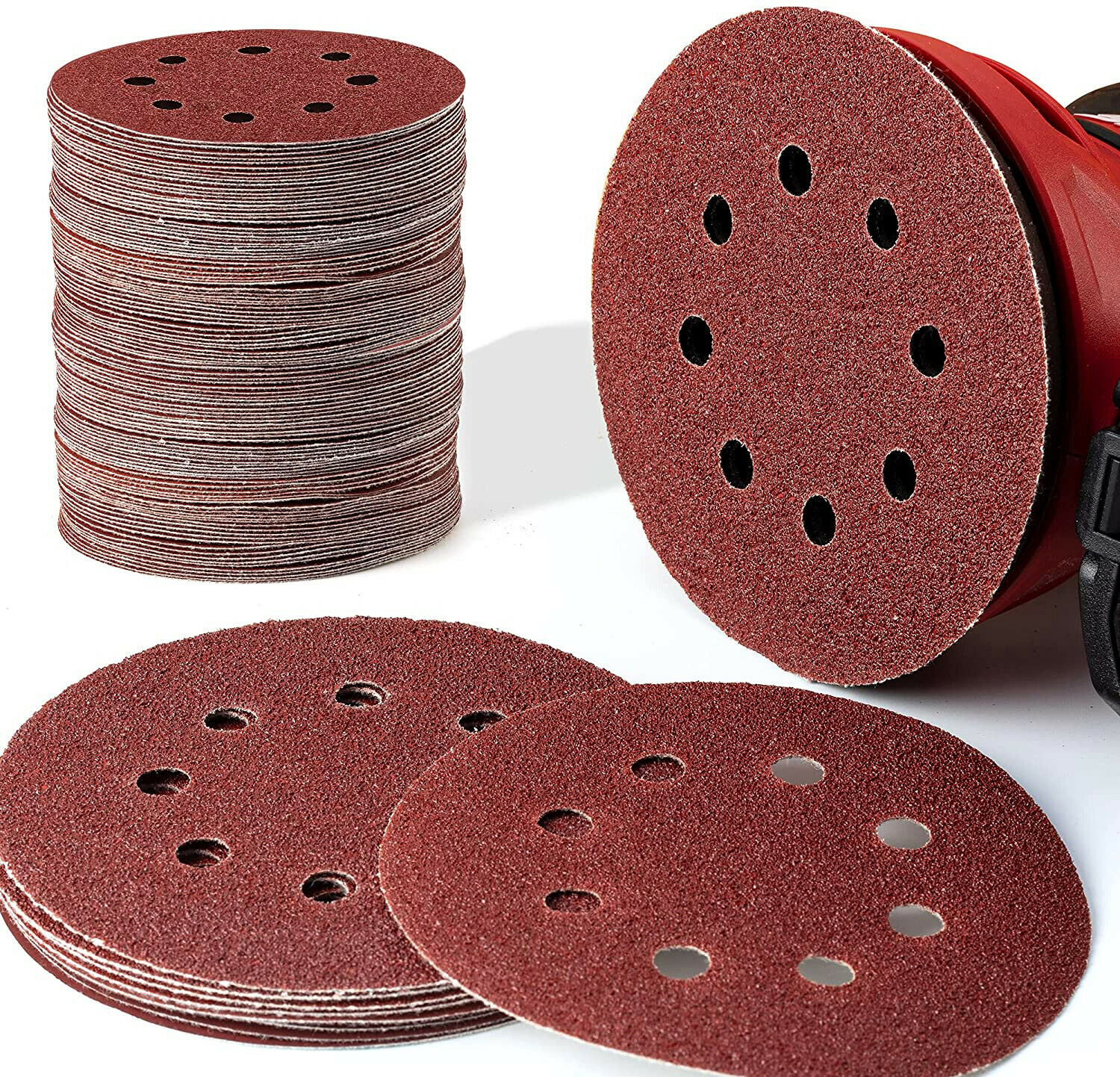 Gator 5-inch 8-Hole Red Resin Aluminum Oxide Multi-Surface Hook and ...